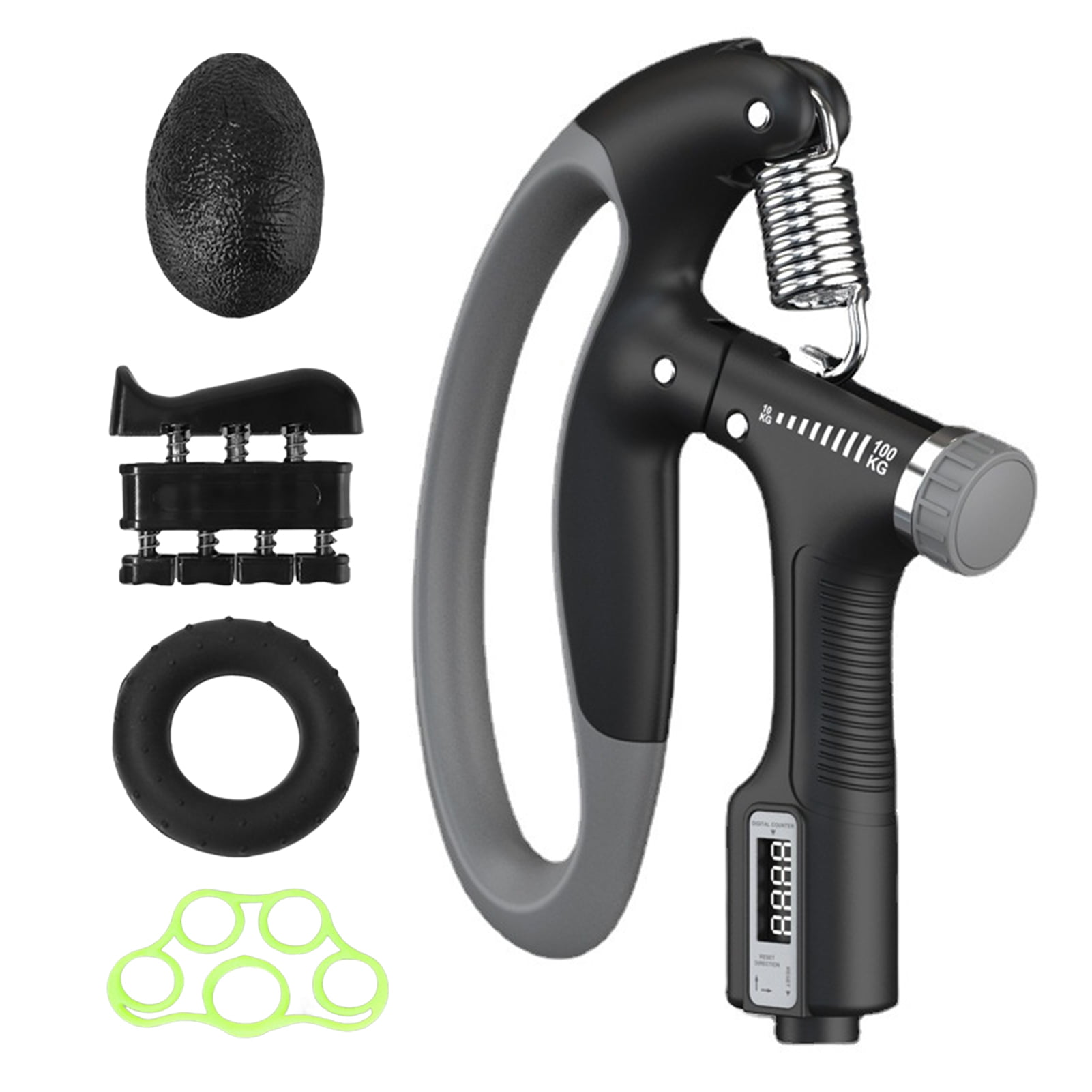 Manyache 5Pcs/Set Grip Strength Trainer with Counter 10-100KG ...