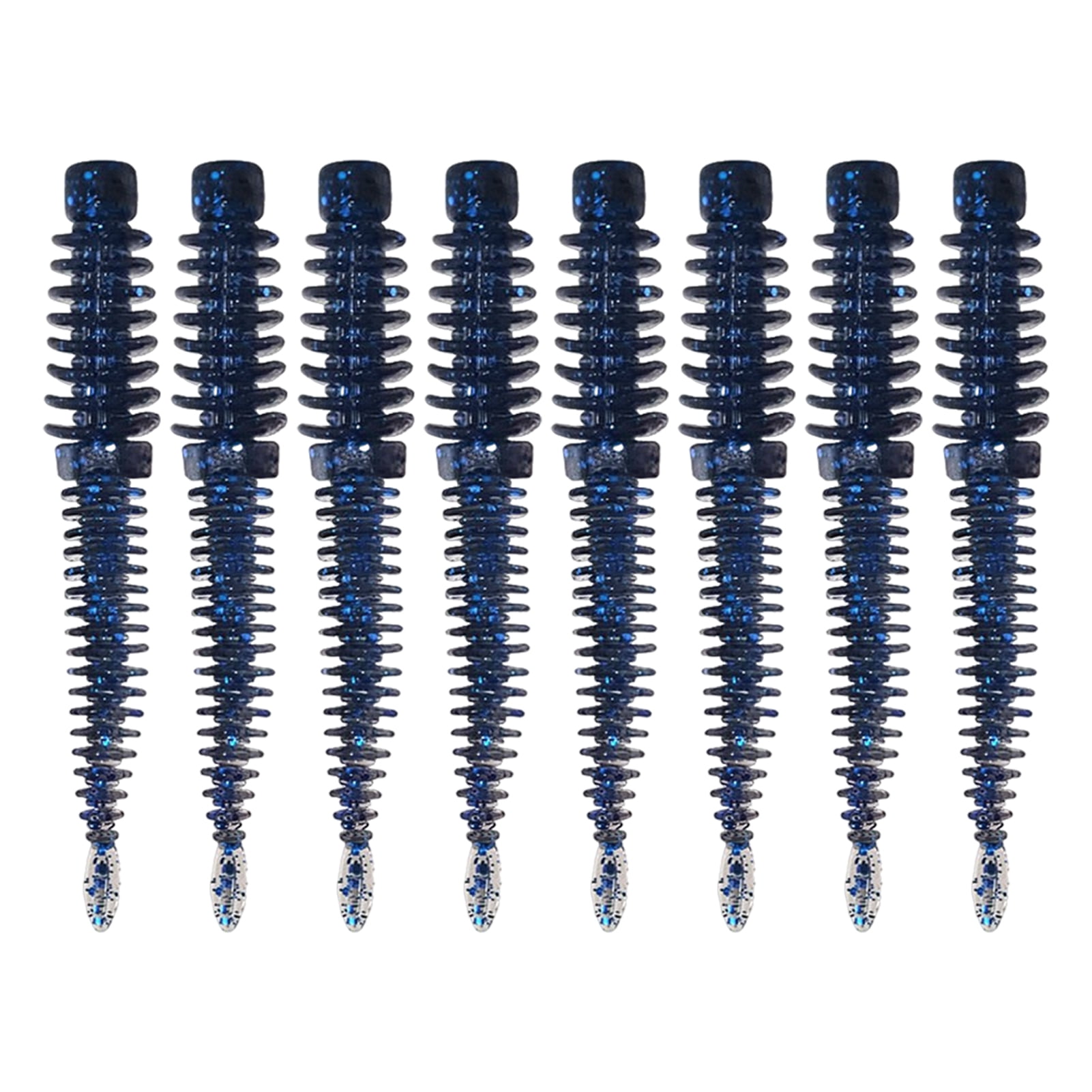 Manyache 8Pcs 8CM/2G Soft Worm Lure Topwater Reverse Thread Elastic ...