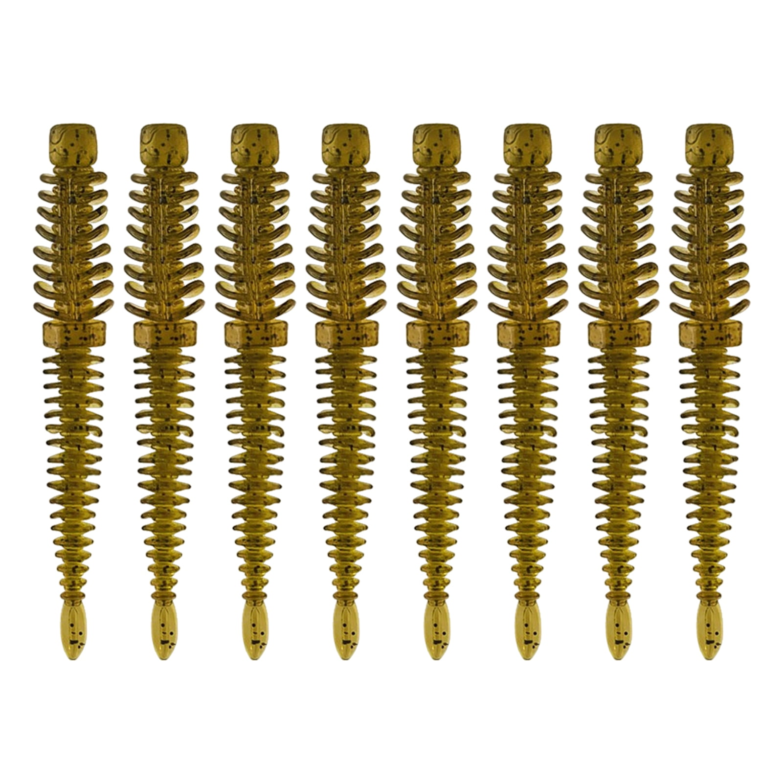 Manyache 8Pcs 8CM/2G Soft Worm Lure Topwater Reverse Thread Elastic ...