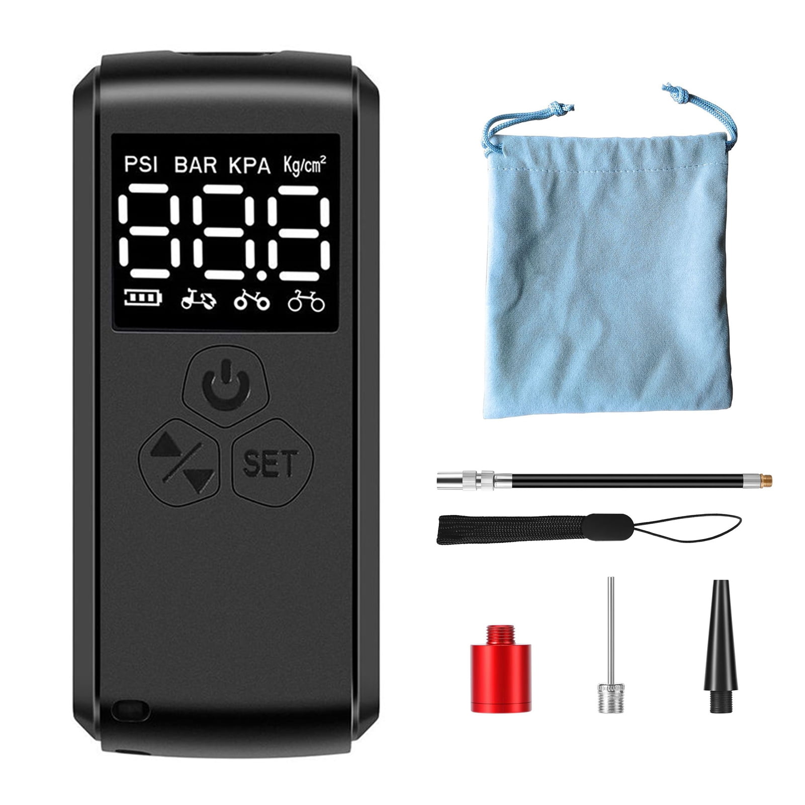 Manyache Tire Inflator Electric Portable Bicycle Pump with Digital PSI ...