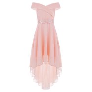 CHICTRY Girls Chiffon Princess Dress One Shoulder Flower Girl Party ...