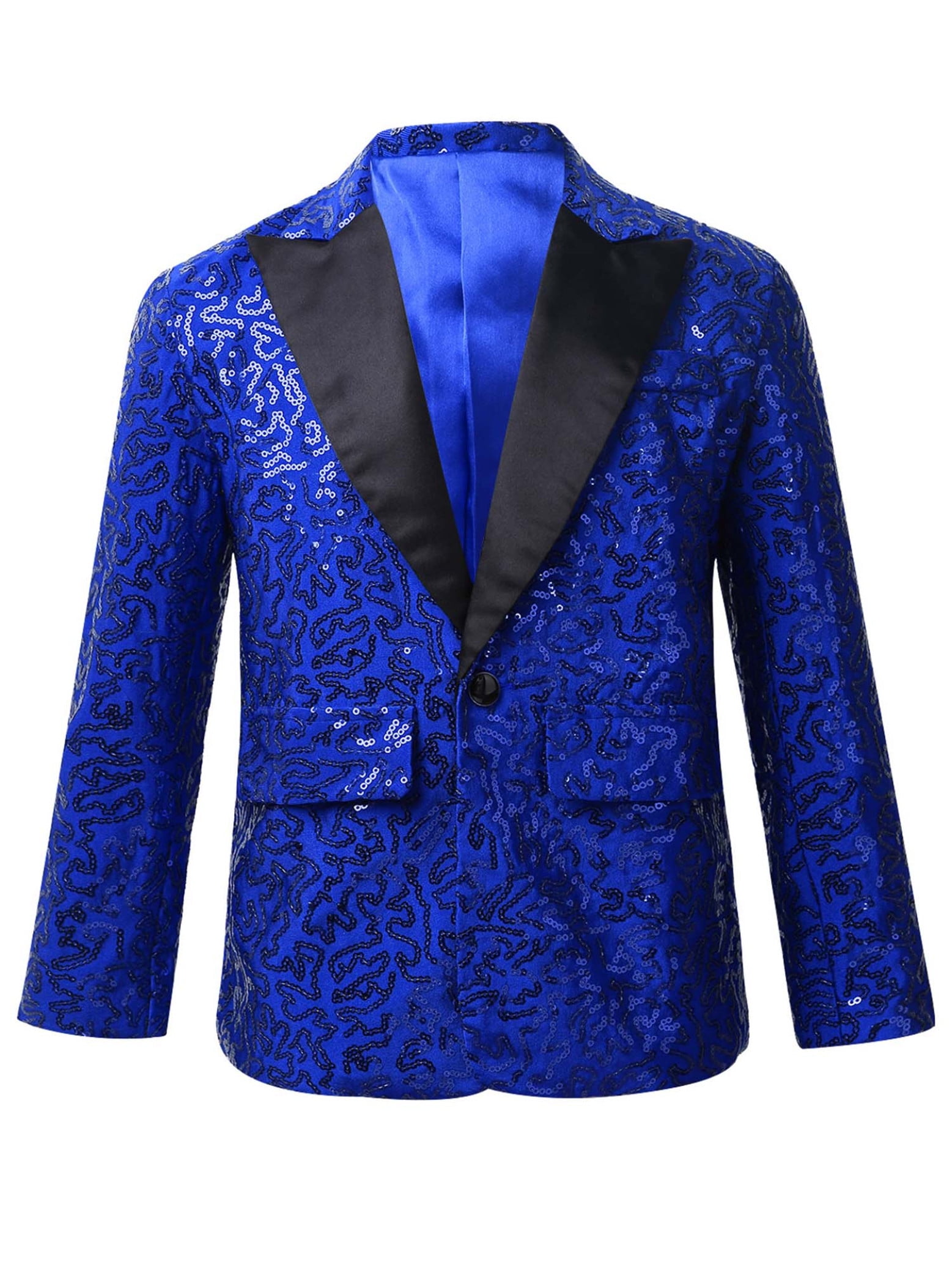 Manyakai Boy's Shiny Sequins Tuxedo Suit Jacket Party Prom Wedding ...