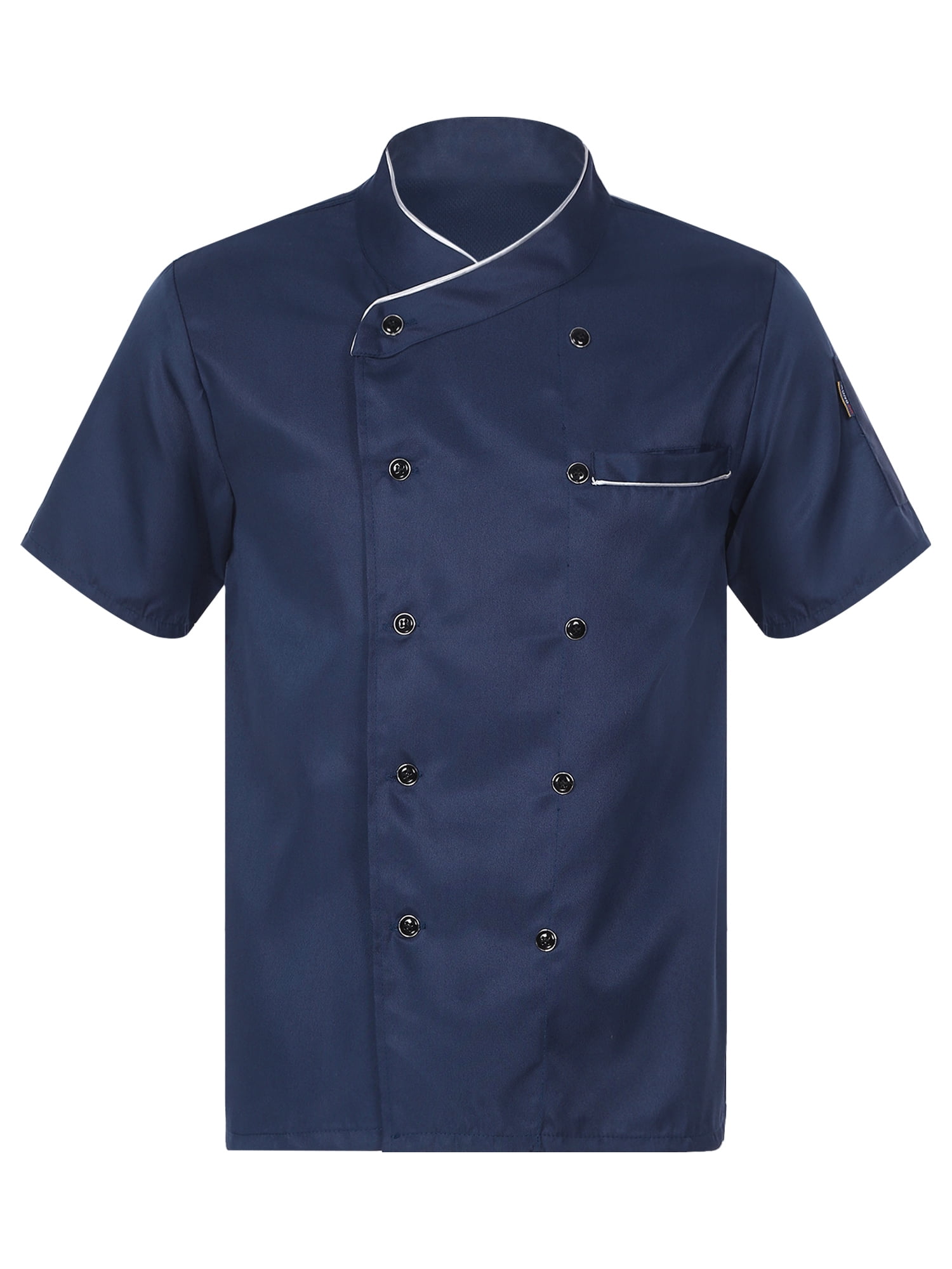 Manyakai Chef Jacket for Unisex Men Women Short Sleeve Cook Coat ...