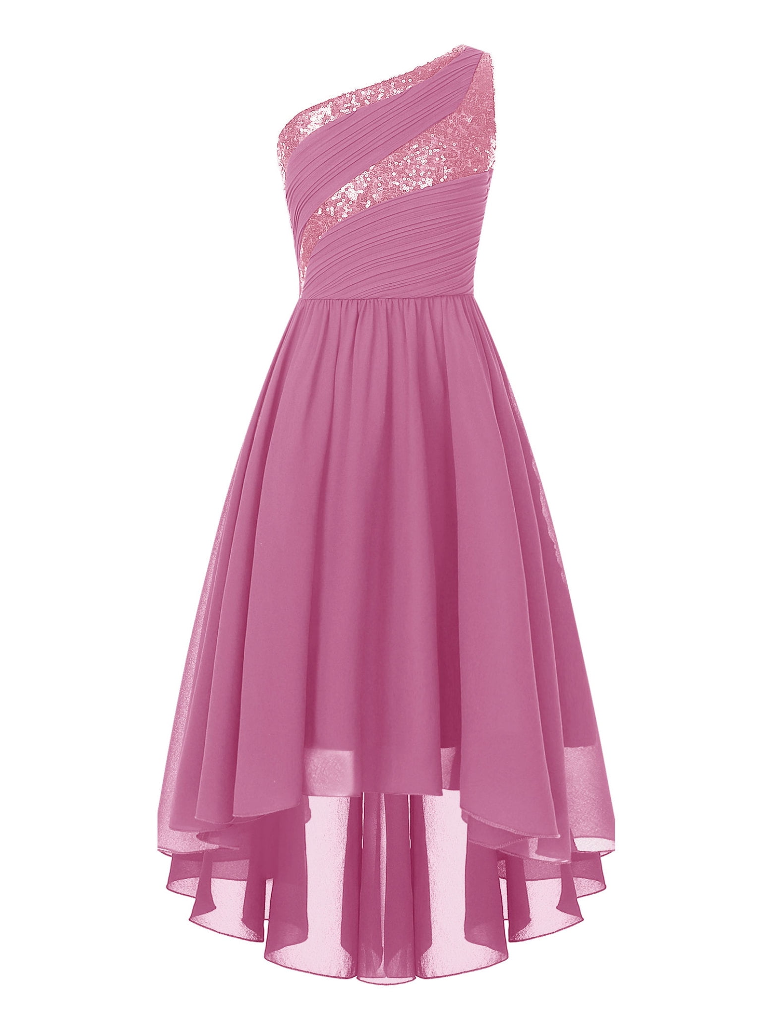 Manyakai Flower Girl High Low Wedding Dress Kids Sequin One Shoulder ...