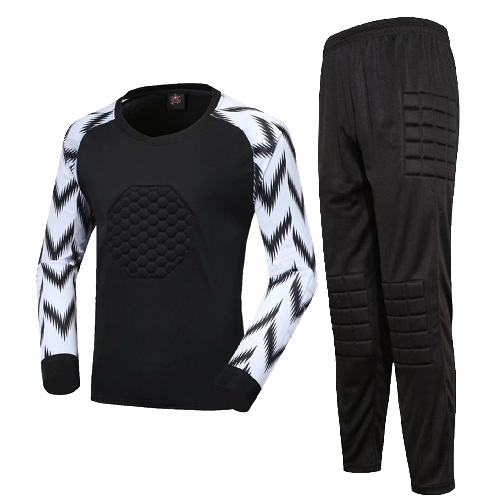 Manyakai Football Goalie Shirt for Adult Mens Soccer Tracksuit Padded ...