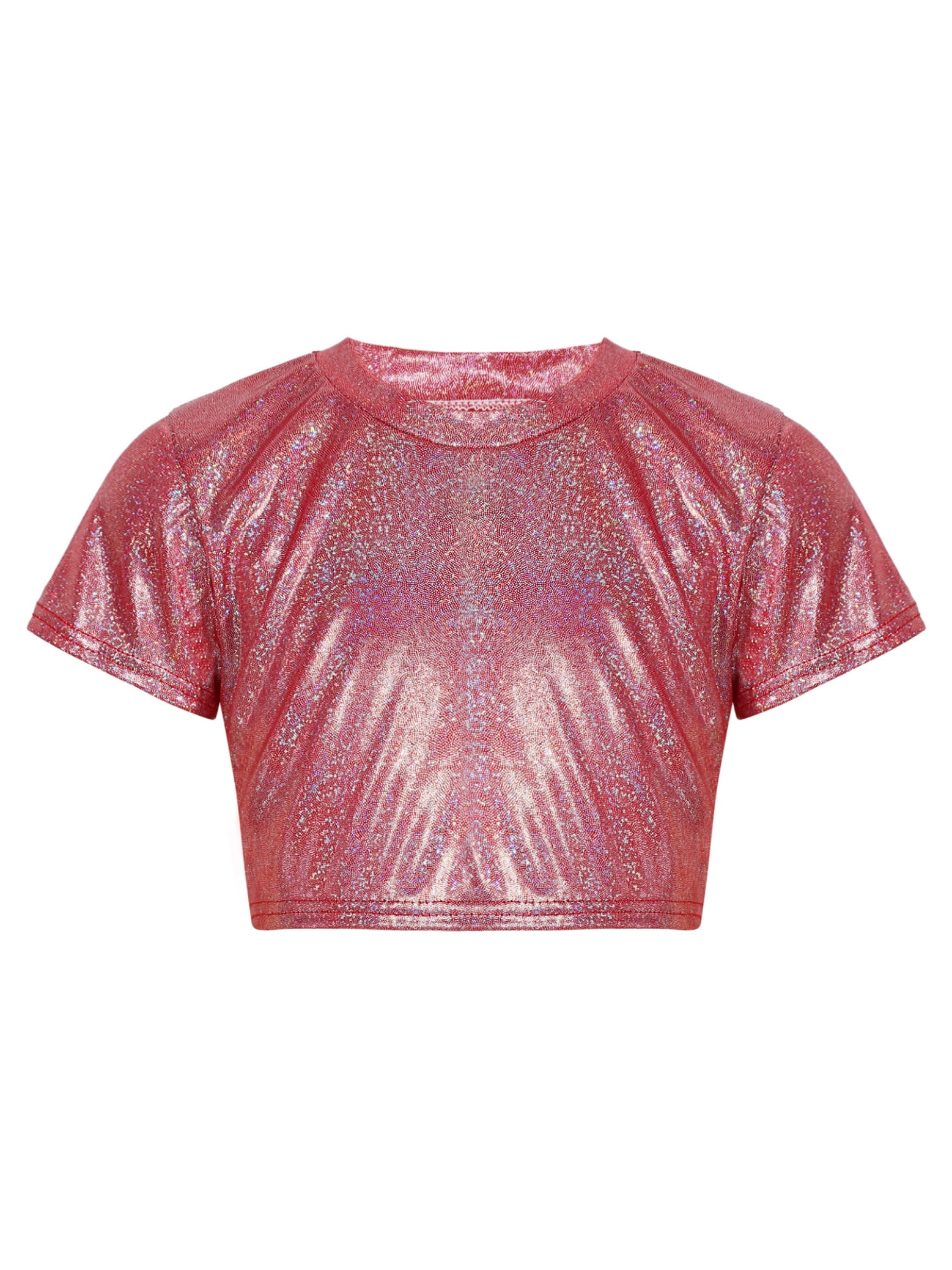 Manyakai Kids Boys Girls Shiny Metallic Crop Tank Top Jazz Hip Hop ...