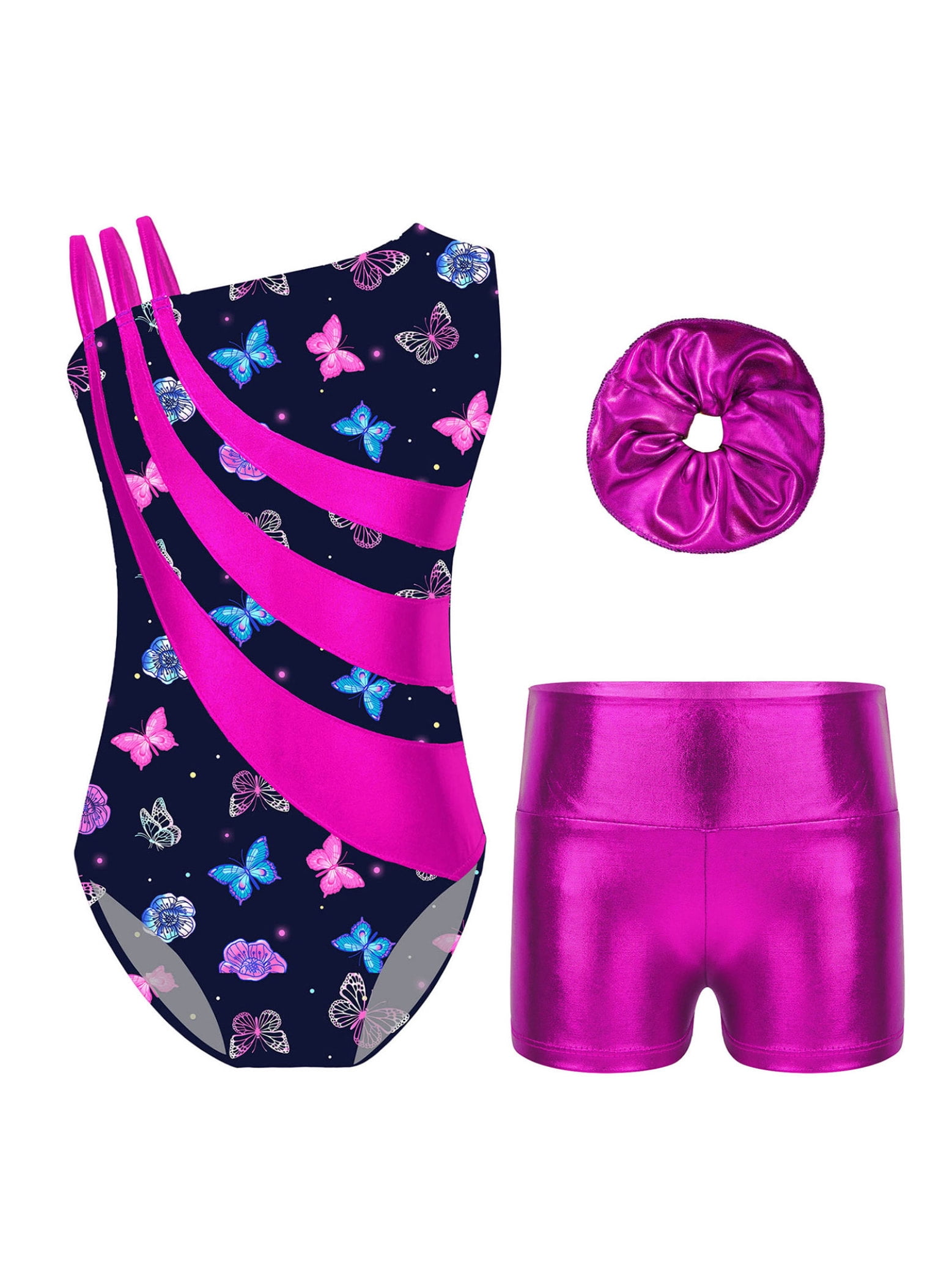 Manyakai Kids Girls Ballet Gymnastic Bodysuit Suit Straps Shoulder ...