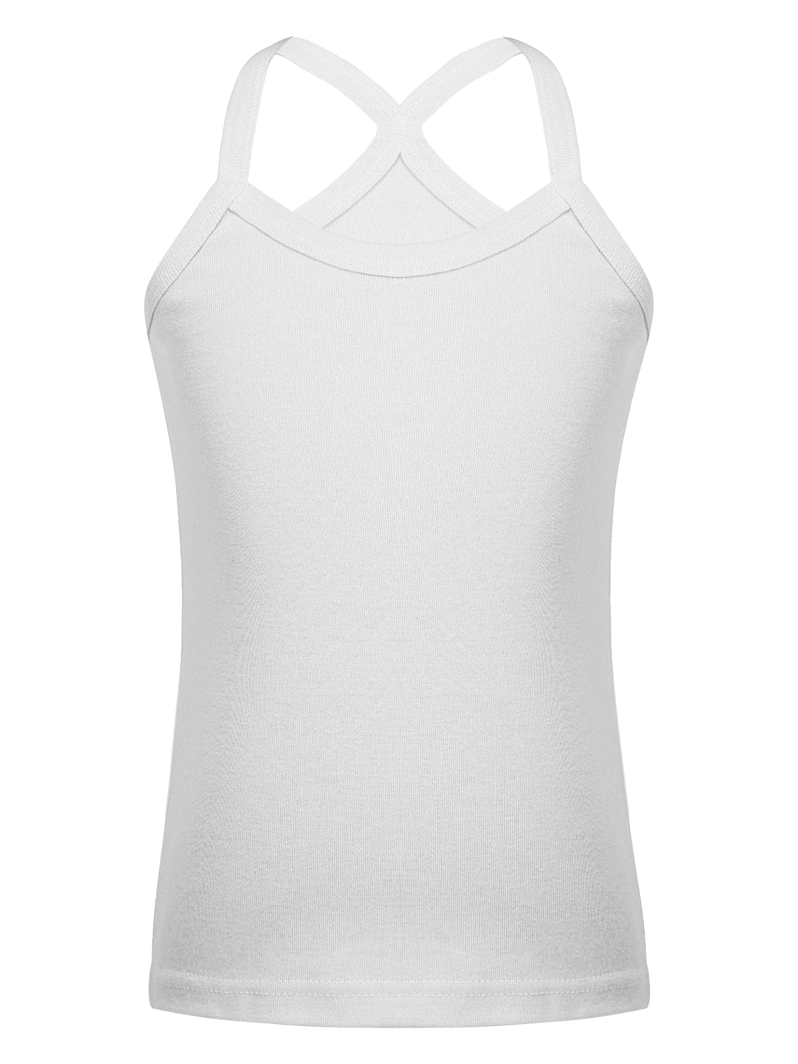 Manyakai Kids Girls Dance Tank Tops Cross Back Basic Camisole Knit ...