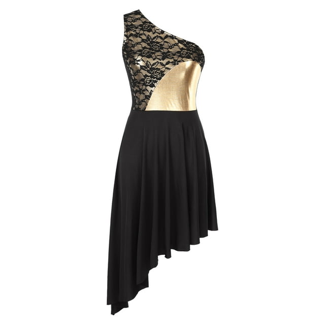 Manyakai Womens Floral Lace Metallic Splice Lyrical Liturgical Dance