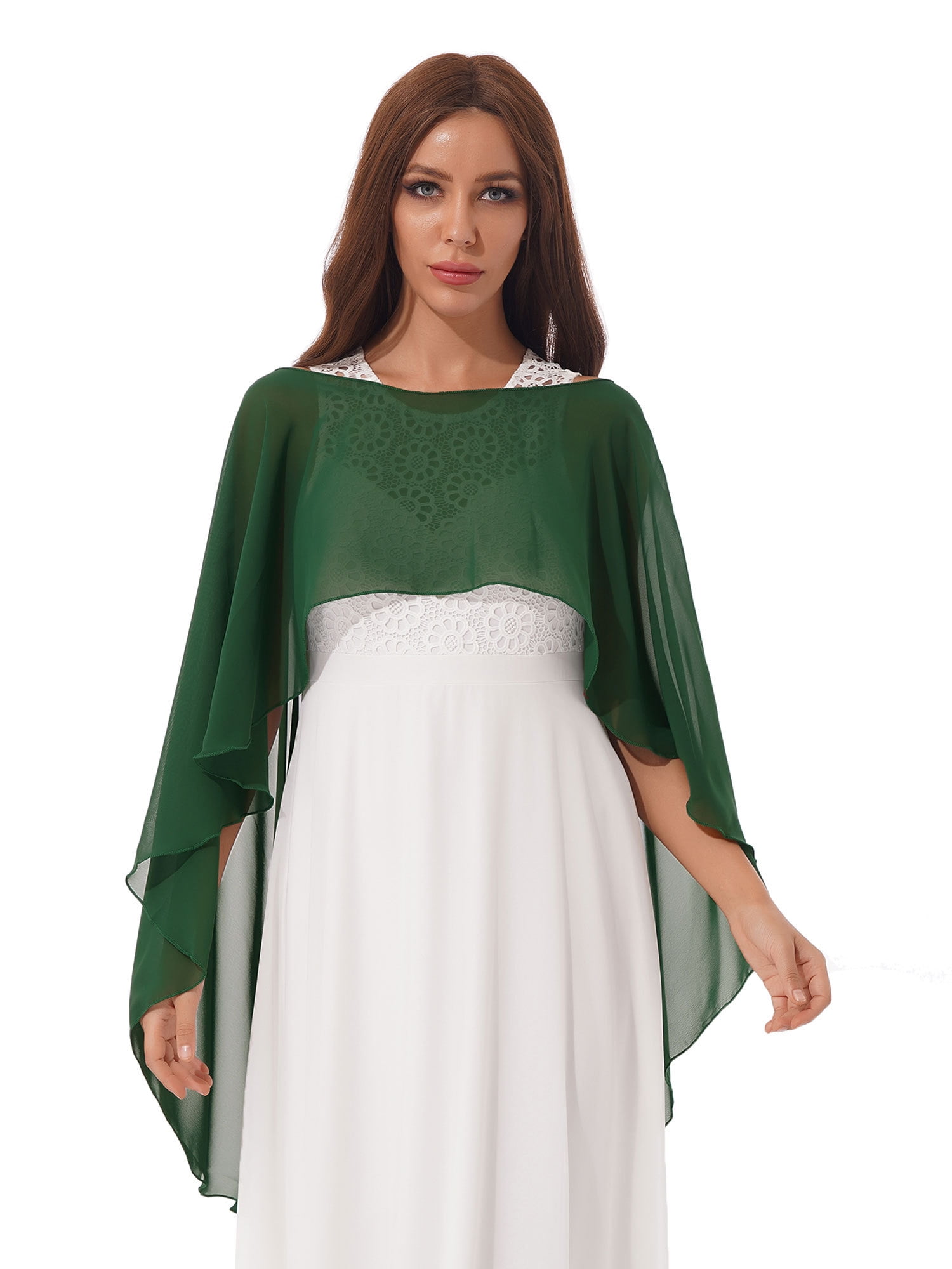 Manyakai Womens Soft Sheer Chiffon High-Low Asymmetric Long Shawl Wraps ...