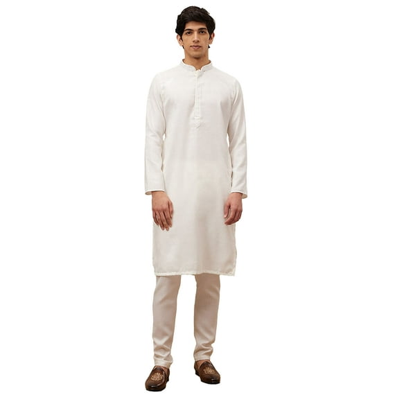 Manyavar Kurta Set For Men, Full Sleeves Mandarin Collar Ethnic Kurta ...