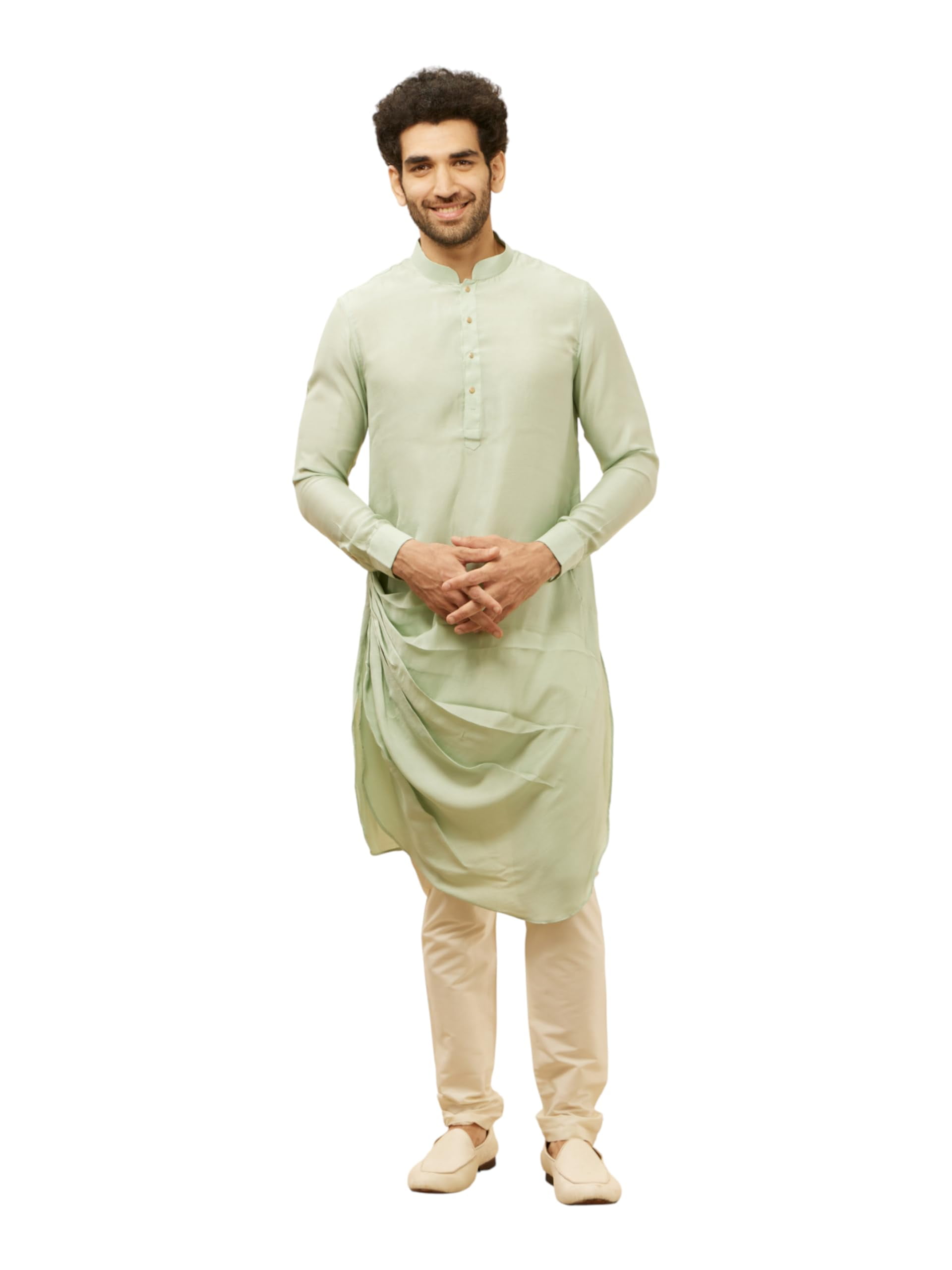Manyavar Kurta Set For Men, Full Sleeves Mandarin Collar Ethnic Kurta ...