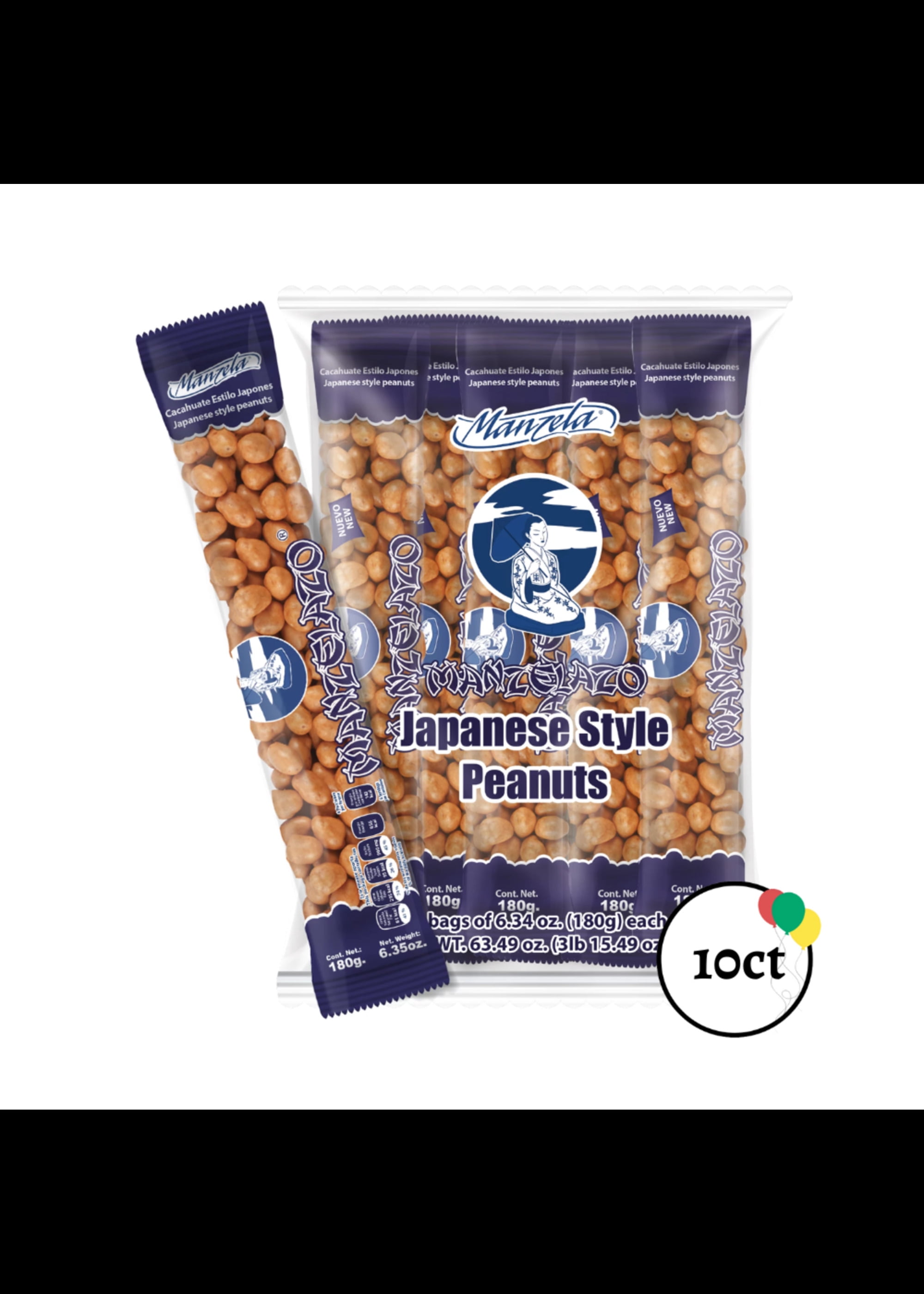 Manzela Manzelazo Cacahuate Japones 10 ct - Walmart.com