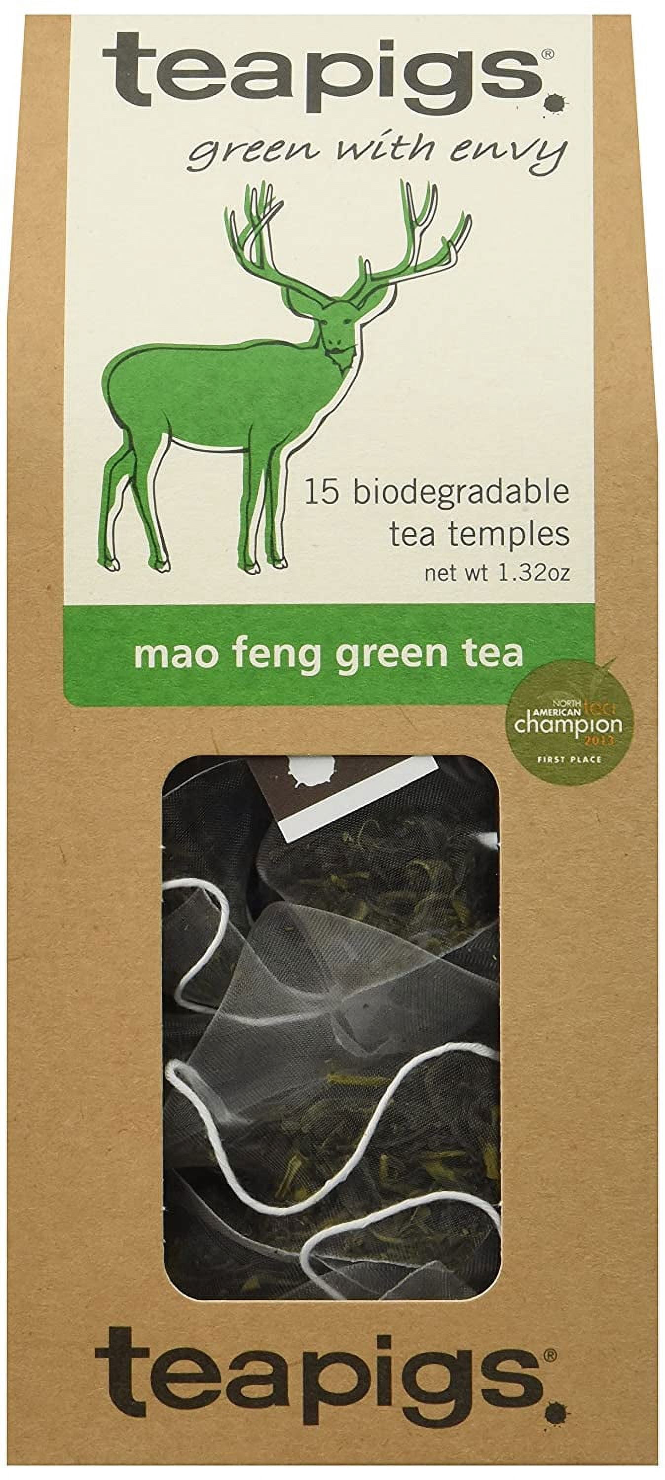 Mao Feng Green Tea Bags, 15 Count X 6 Boxes, Clear Pale Green Tea ...