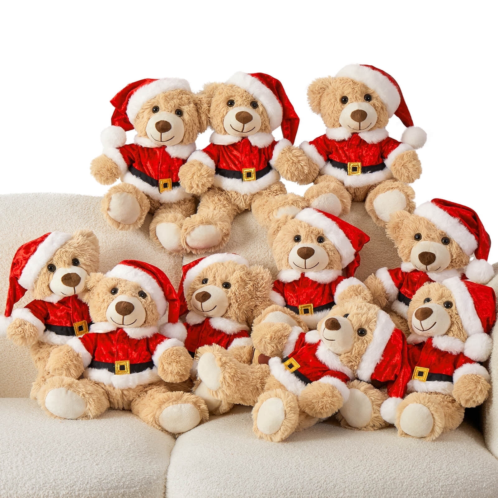 MaoGoLan 10 Packs Christmas Teddy Bear with Christmas Clothes 14" Bulk ...