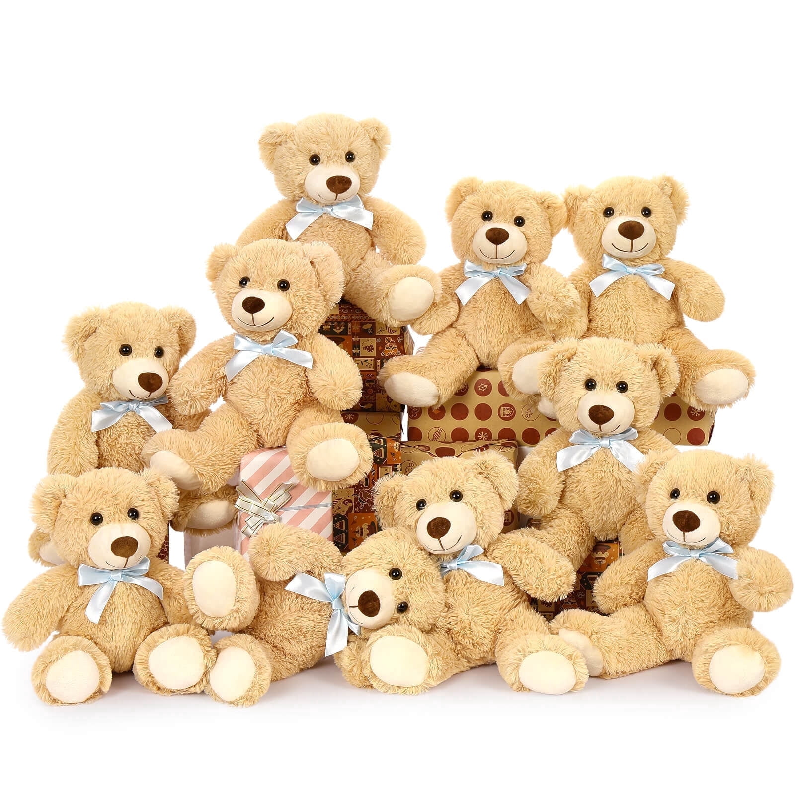 MaoGoLan 10 packs Teddy Bear with Blue Bow Tie 14" Bulk Stuffed Animals ...