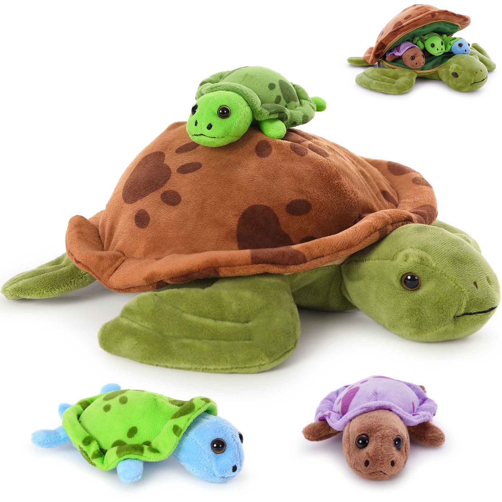 MaoGoLan 12.6" Sea Turtle Stuffed Animal Soft Turtle Plush with 3 ...