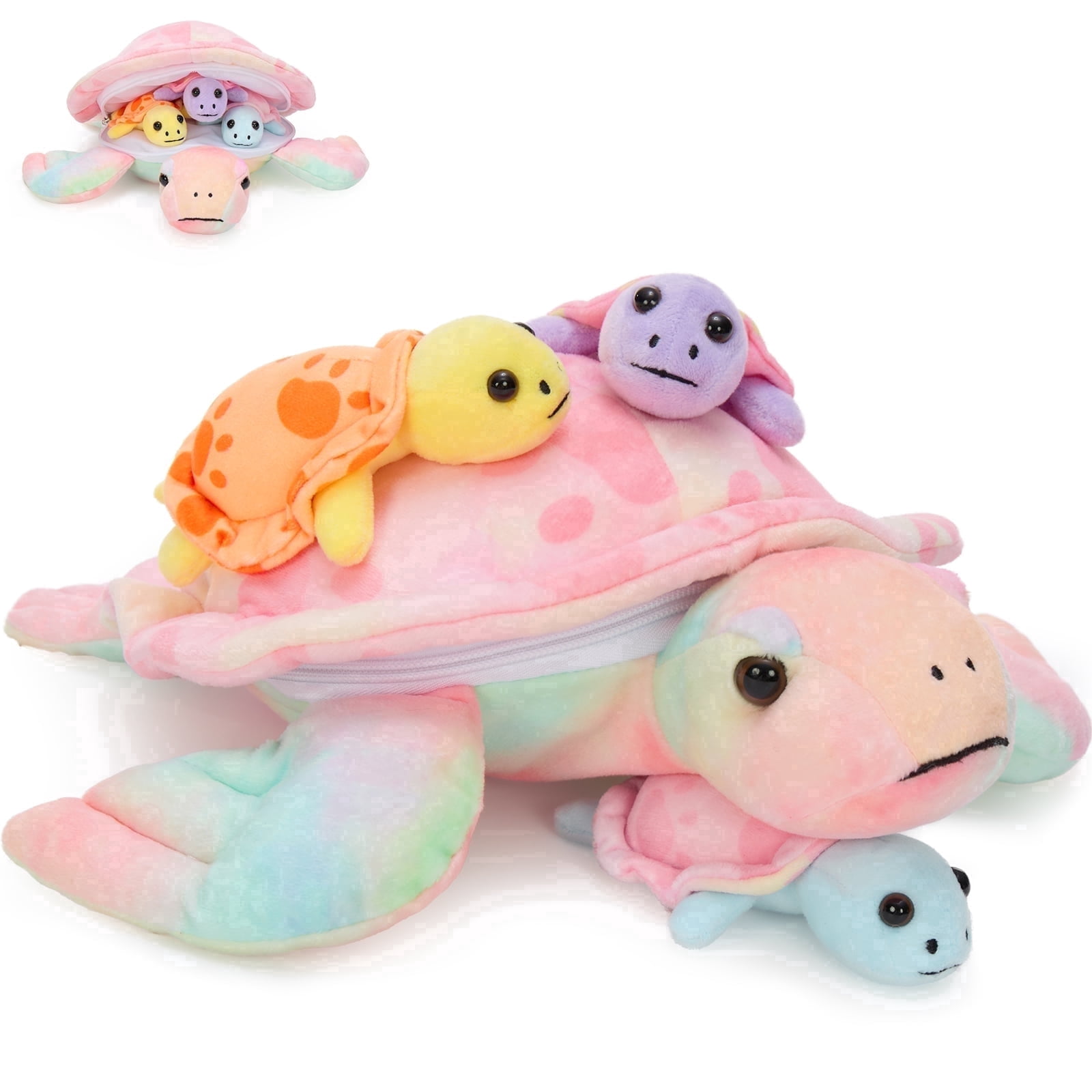 MaoGoLan 14" Sea Turtle Mommy Stuffed Animal Plush Turtles with 3 ...