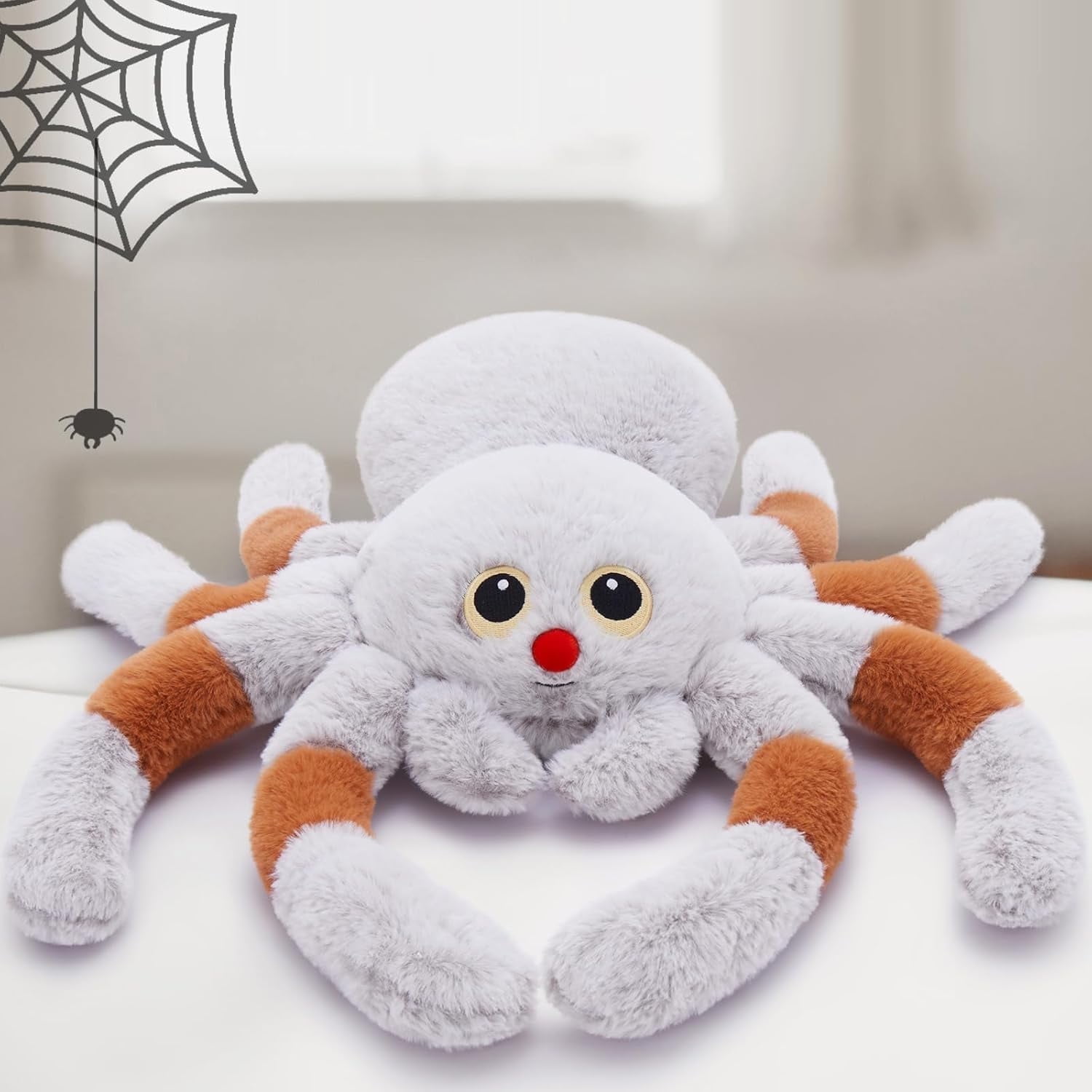 MaoGoLan 20" Big Cute Gray Spider Stuffed Animal Hallowmas Araneid ...