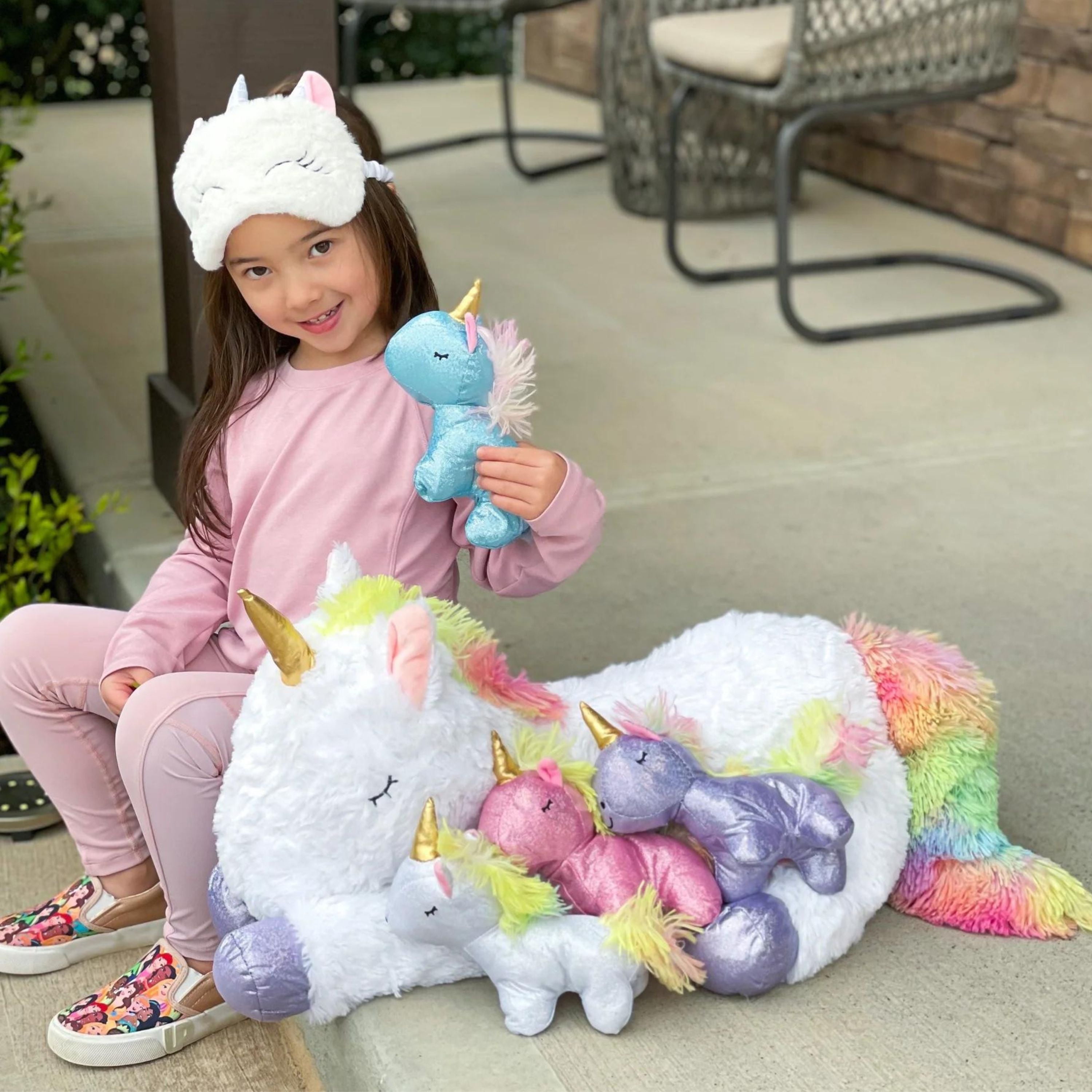 MaoGoLan 22" Unicorn Stuffed Animal Mommy Stuffed Unicorn with 4 Baby Unicorns Cute Plush Toy ...