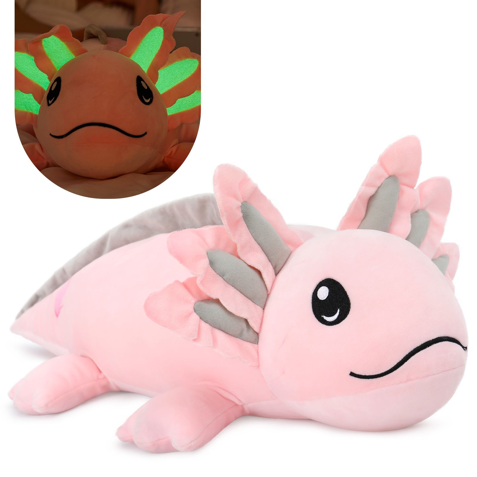 MaoGoLan 31.5" Glow in The Dark Axolotl Stuffed Animals Giant Axolotl ...