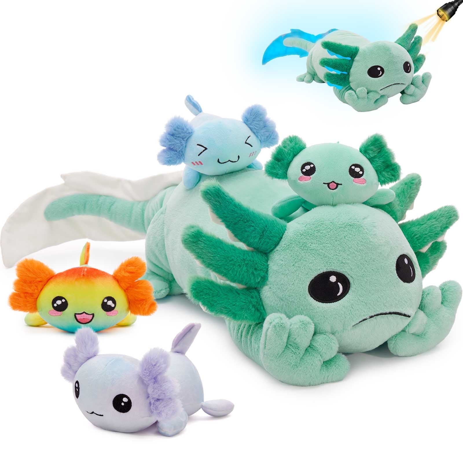 MaoGoLan 31.89" Giant Axolotl Stuffed Animals with 4 Babies Inside ...