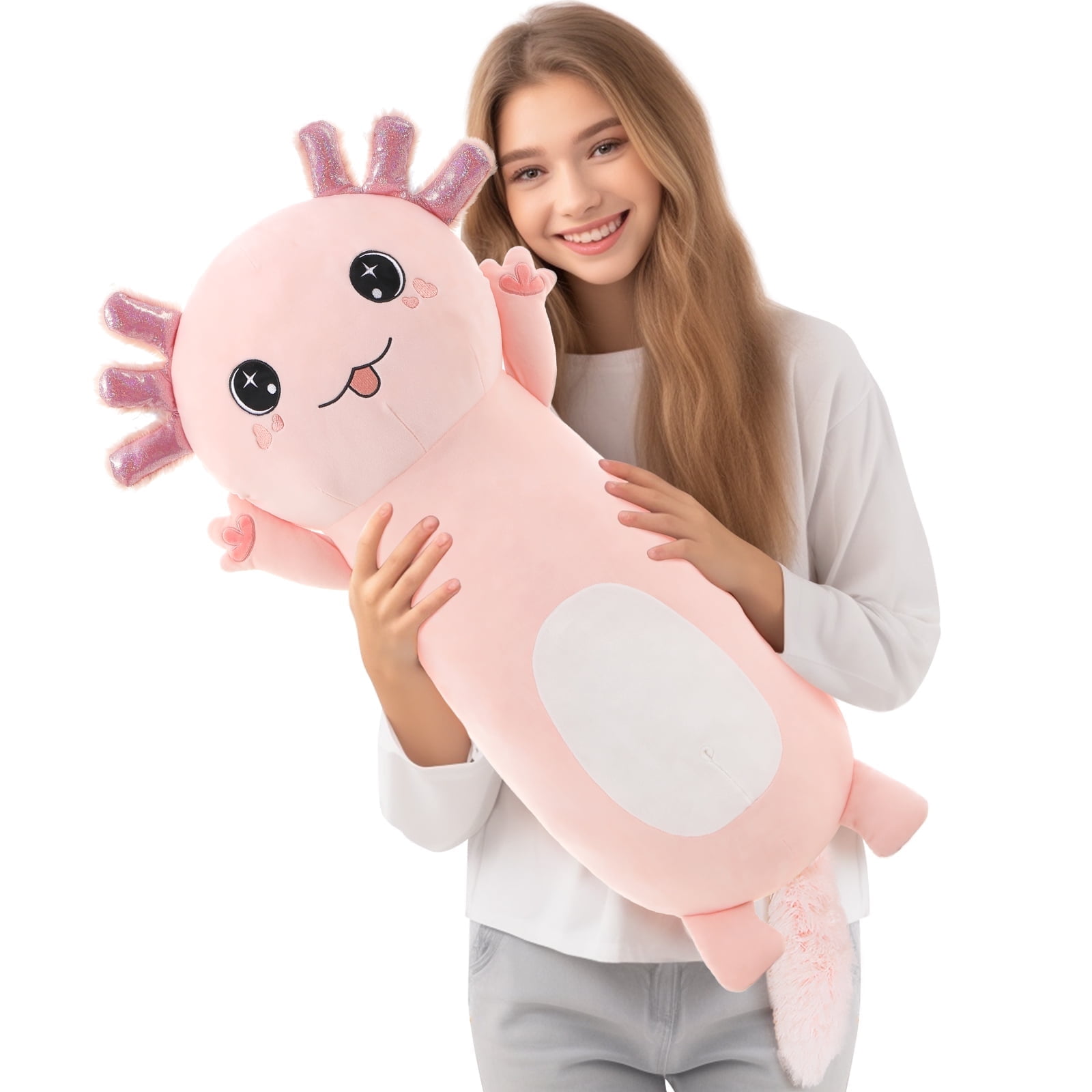 MaoGoLan 35.4" Axolotl Stuffed Animal Large Plush Axolotl Pillow Plush ...