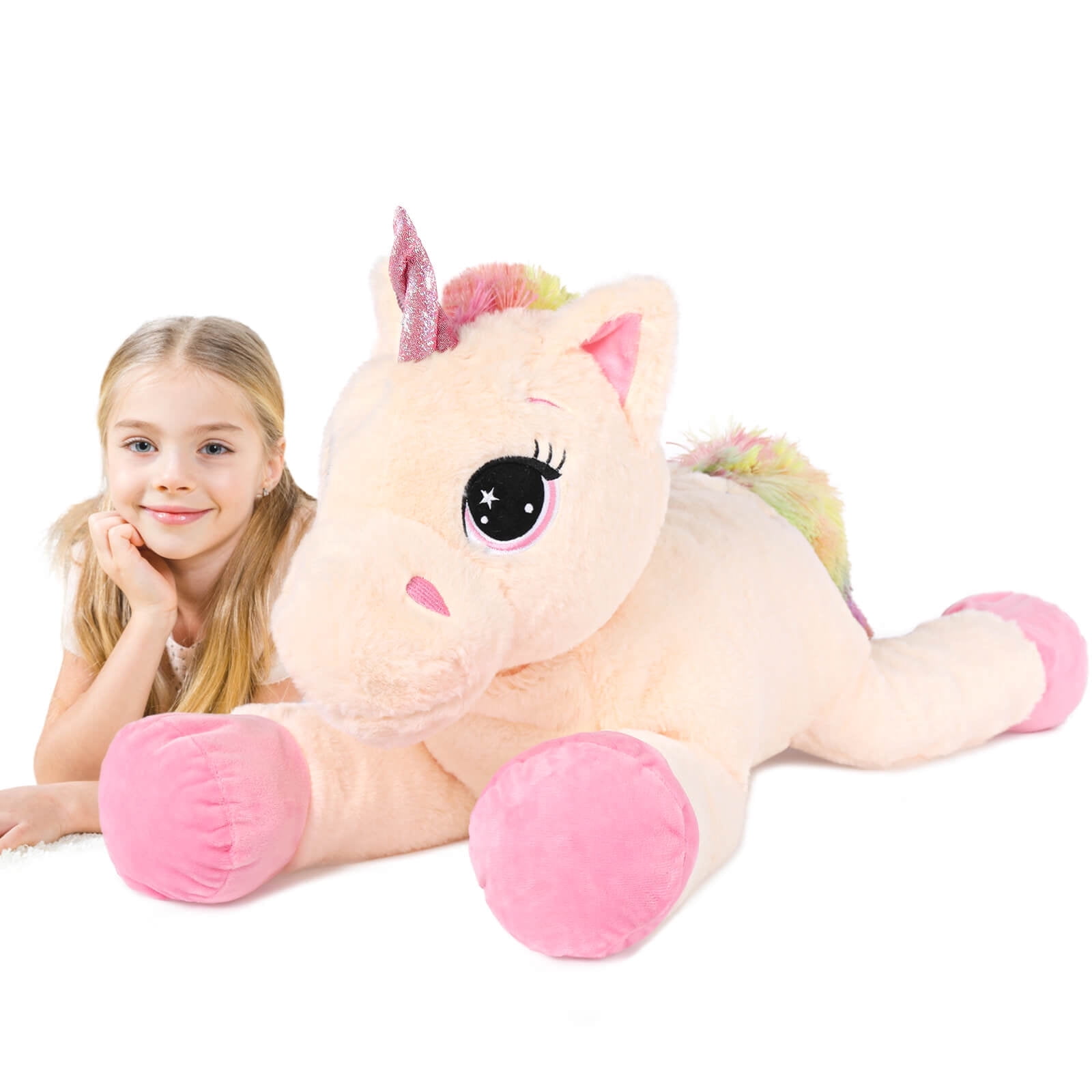 MaoGoLan 43" Big Unicorn Stuffed Animal Plush Giant Soft Unicorn Pillow ...