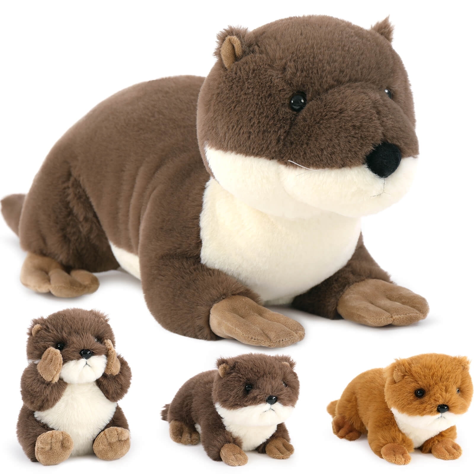 MaoGoLan 4Pcs Otter Stuffed Animal Set- 24 Inch Mommy Otter Plush with 3 Cute Babies - Walmart.com