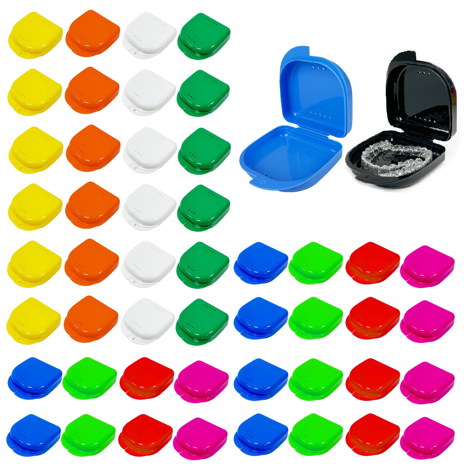 Maoerdental 60 Pack Retainer Case,Dental HYZ01 Retainer Box with Vent ...