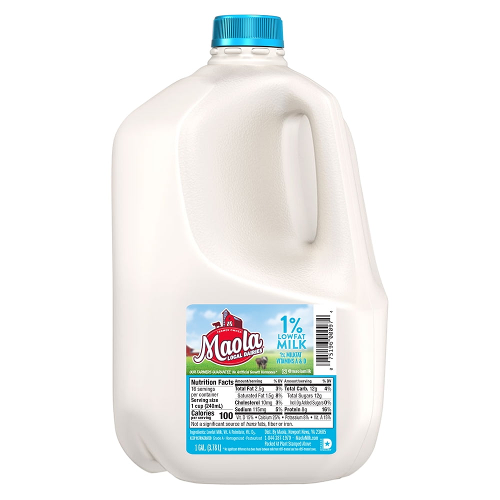 Maola 1% Low Fat Milk, Gallon - Walmart.com
