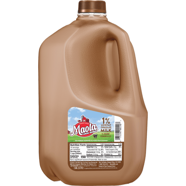 Maola 1% Lowfat Chocolate Milk, Gallon - Walmart.com