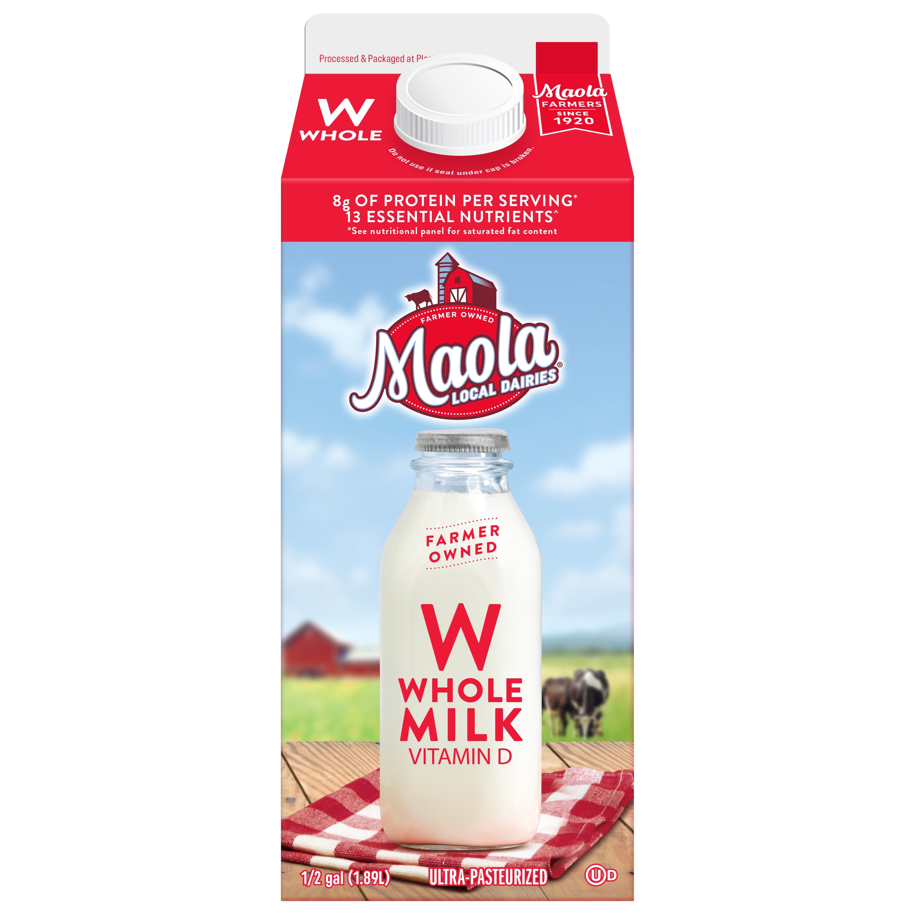 Maola Whole Milk Half Gallon, Ultra-Pasteurized - Walmart.com