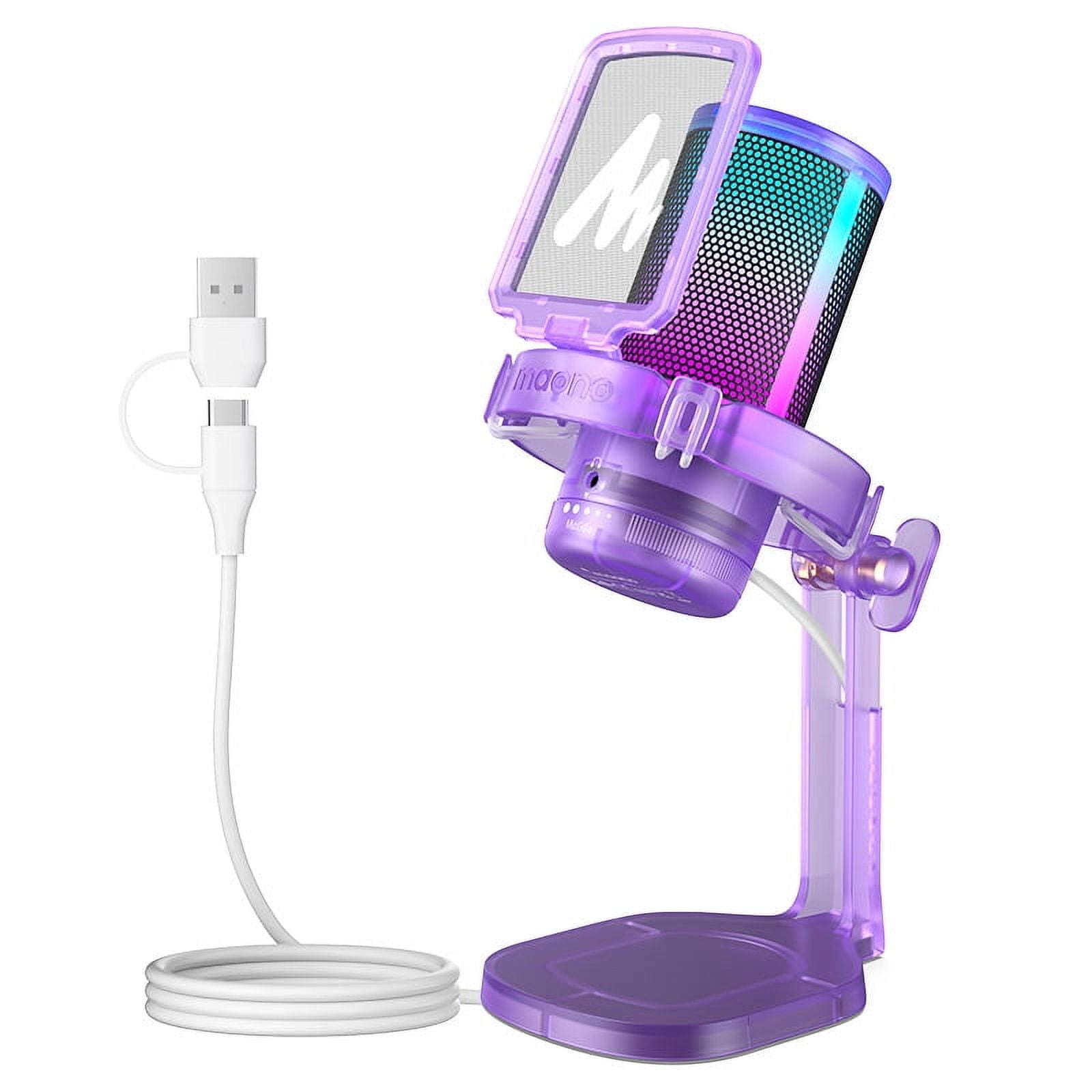 Maono dgm20 gaming microphone, USB microphone condenser mic RGB gaming ...