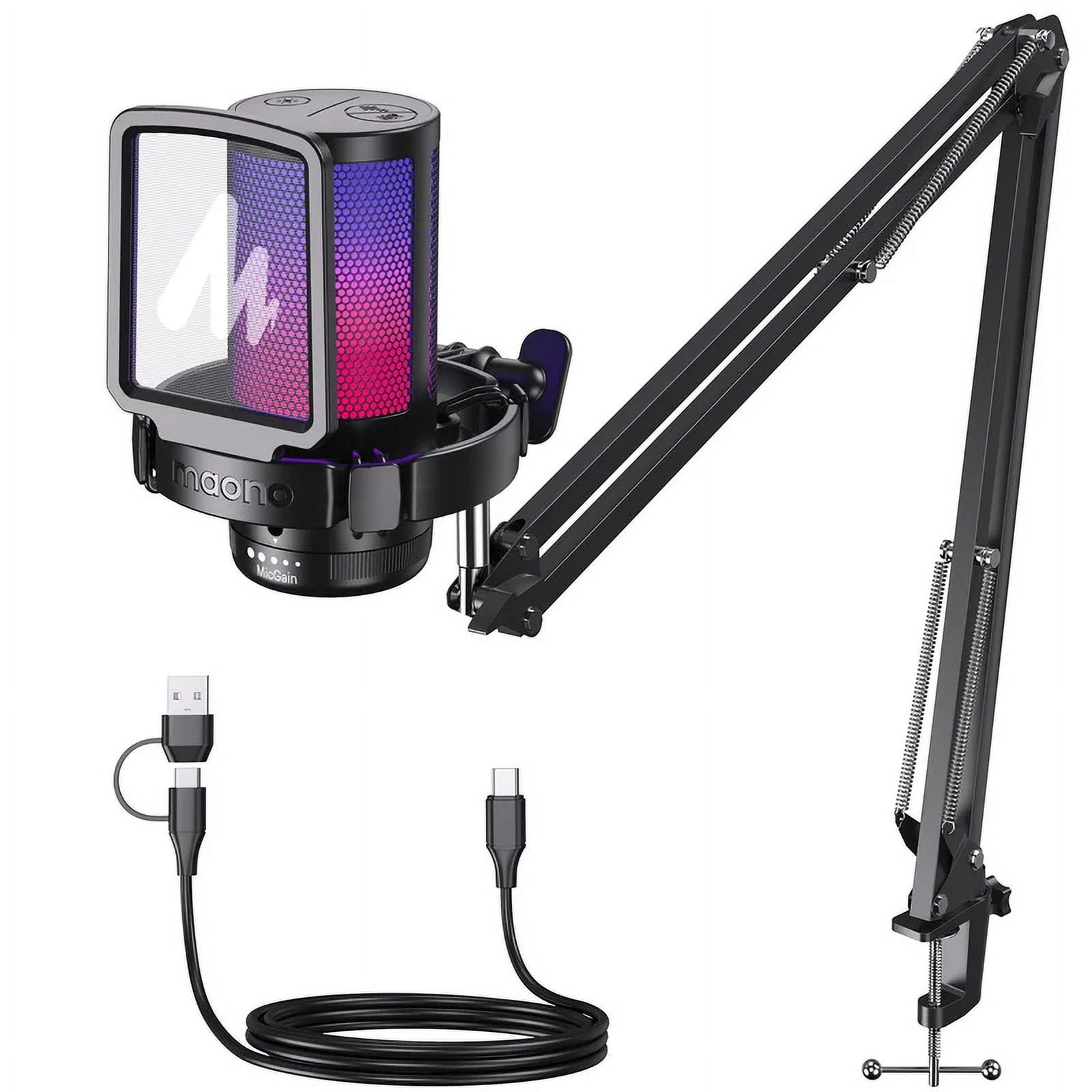 Maono dgm20s USB microphone gaming mic condenser mic RGB USB mic with ...