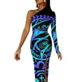 Maori Blue Marlin Half Dleeve Split Dress dresses for woman festival ...