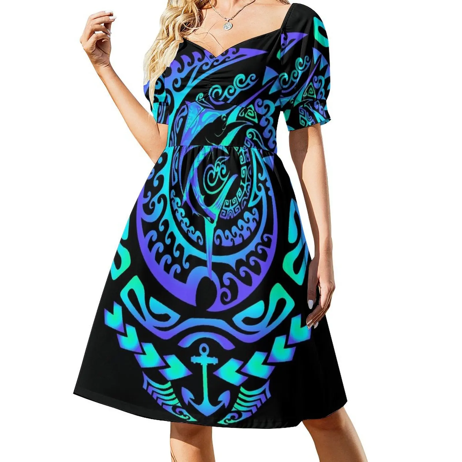 Maori Blue Marlin Sleeveless Dress dresses for woman 2025 clothing women summer 2025 dresses for ...