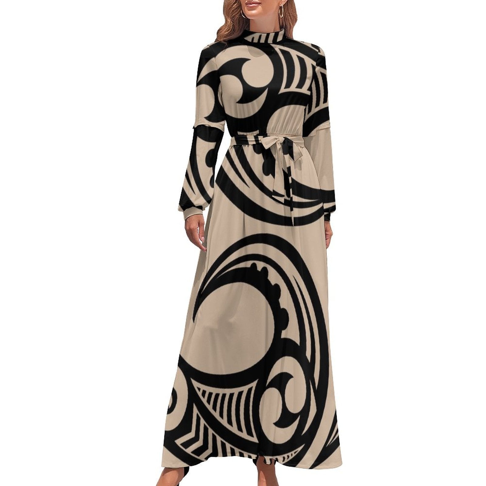 Maori Carving Koru spiral design Long Dress Dresses for wedding party ...