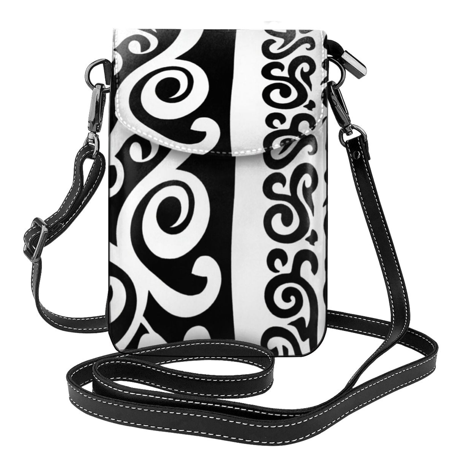 Maori Koru Black And White Layered Design Vintage Women Soft Pu Leather ...