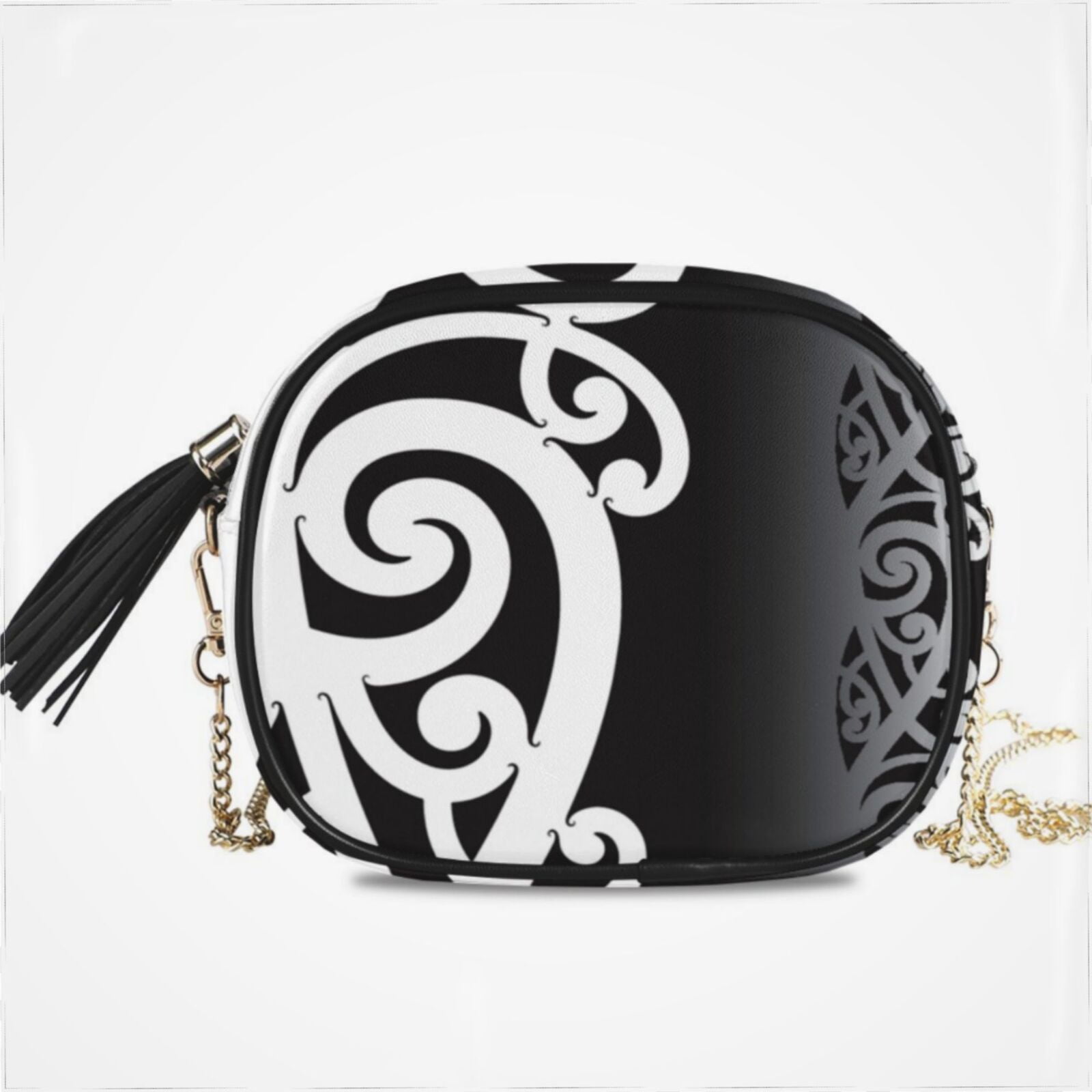 Maori Koru Black And White Layered Design Women'S Vintage Crossbody Bag ...