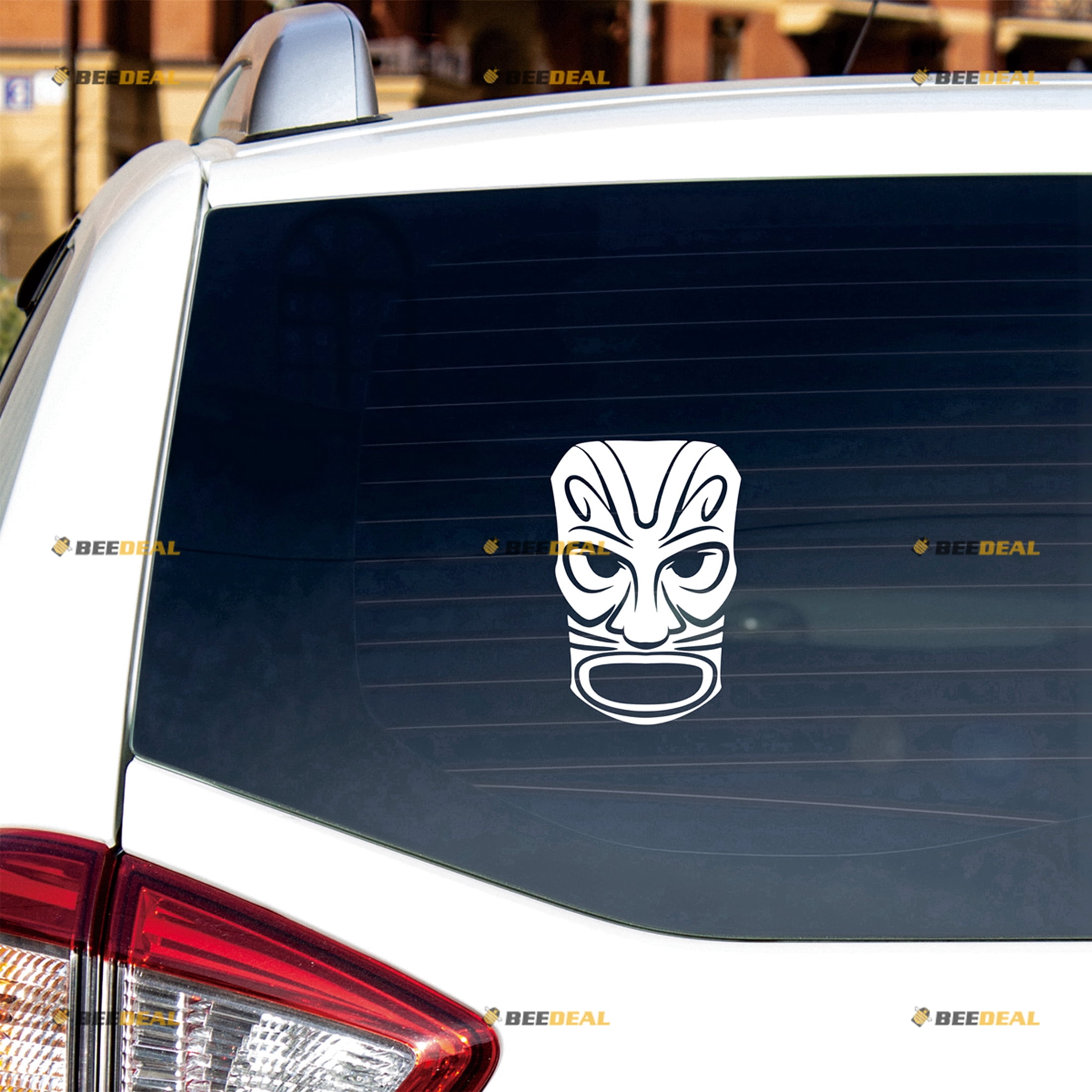 Maori Mask New Zealand Tiki Kiwi Sticker Decal Vinyl - 2 Pack White 5 ...