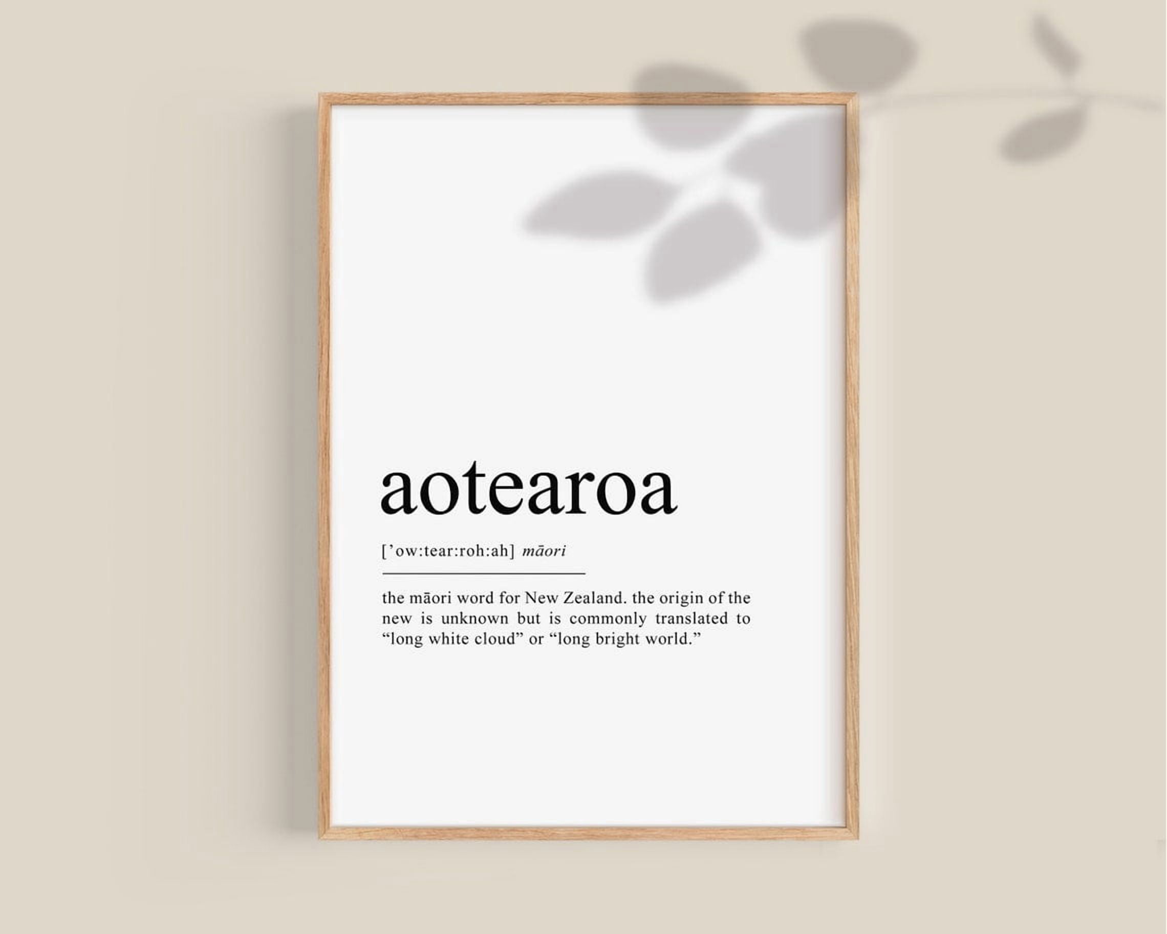 Maori Poster Aotearoa New Zealand Wall Art Definition Kiwi Home Decor ...