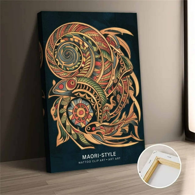 Maori-Style Tattoo Clip Art Canvas Wall Art - Walmart.com
