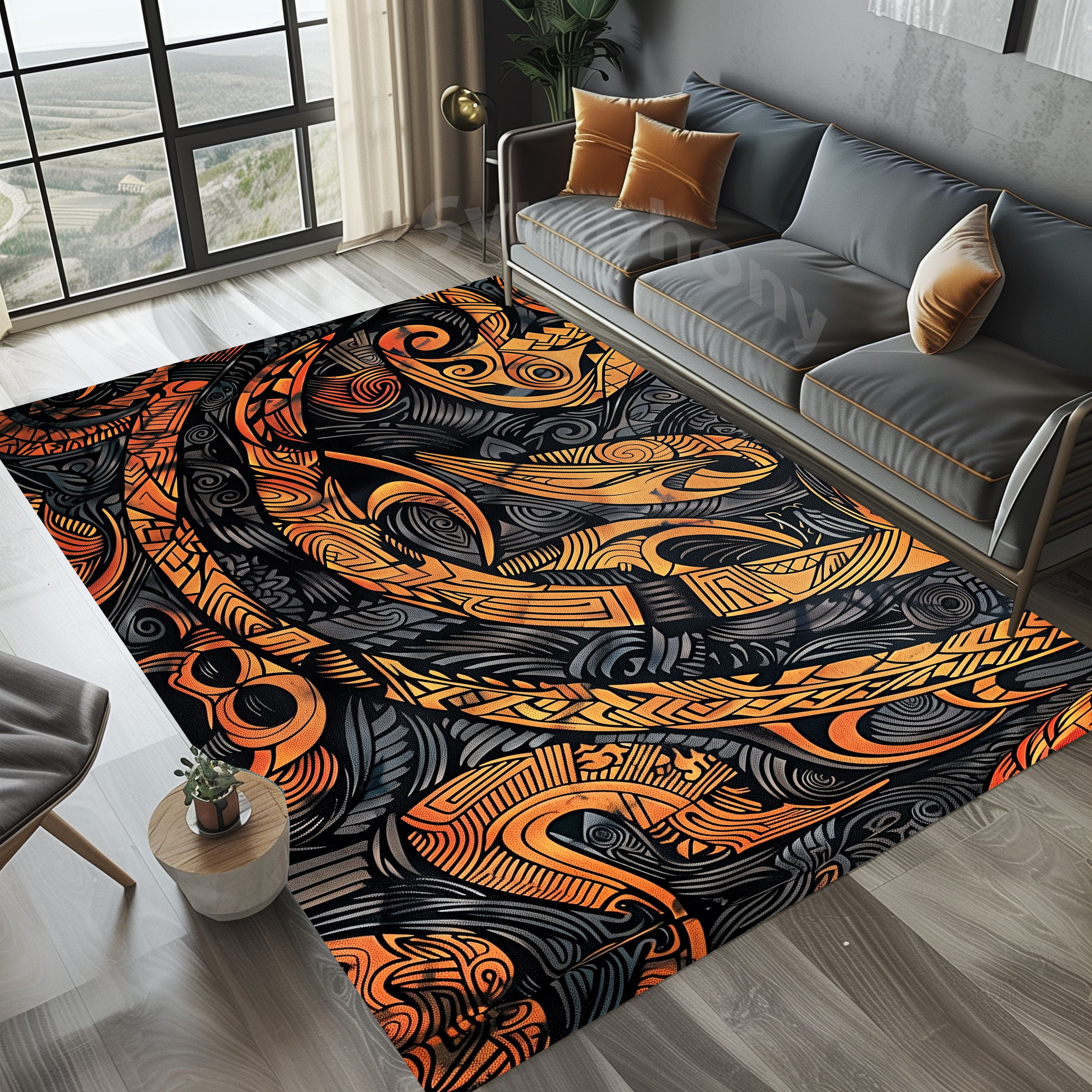 Maori Tattoo Pattern Rug 6x9 ft = 180x275 cm - Walmart.com