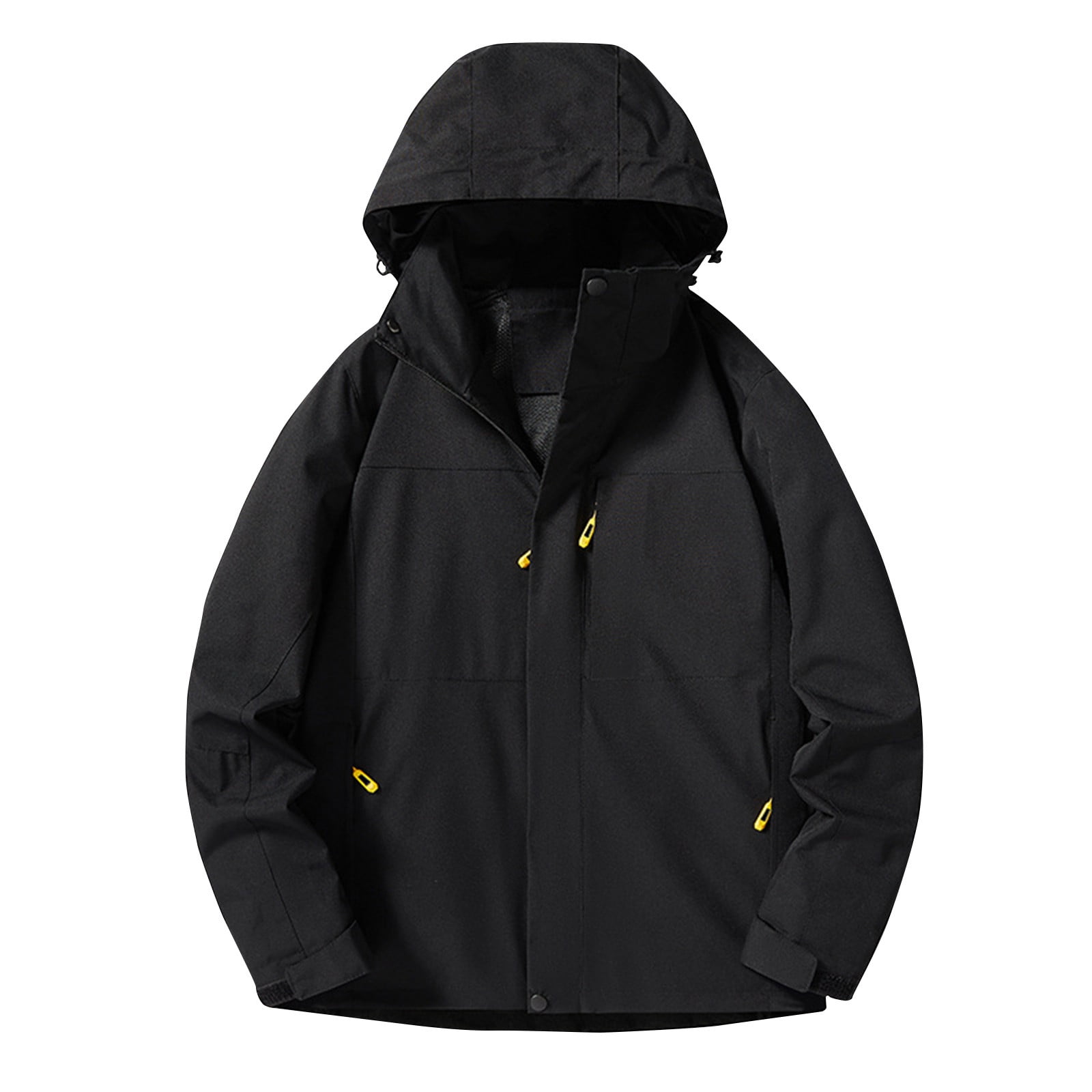 Maoxin Men Jacket Men's Solid Color Pocket Detachable Hooded Sports ...
