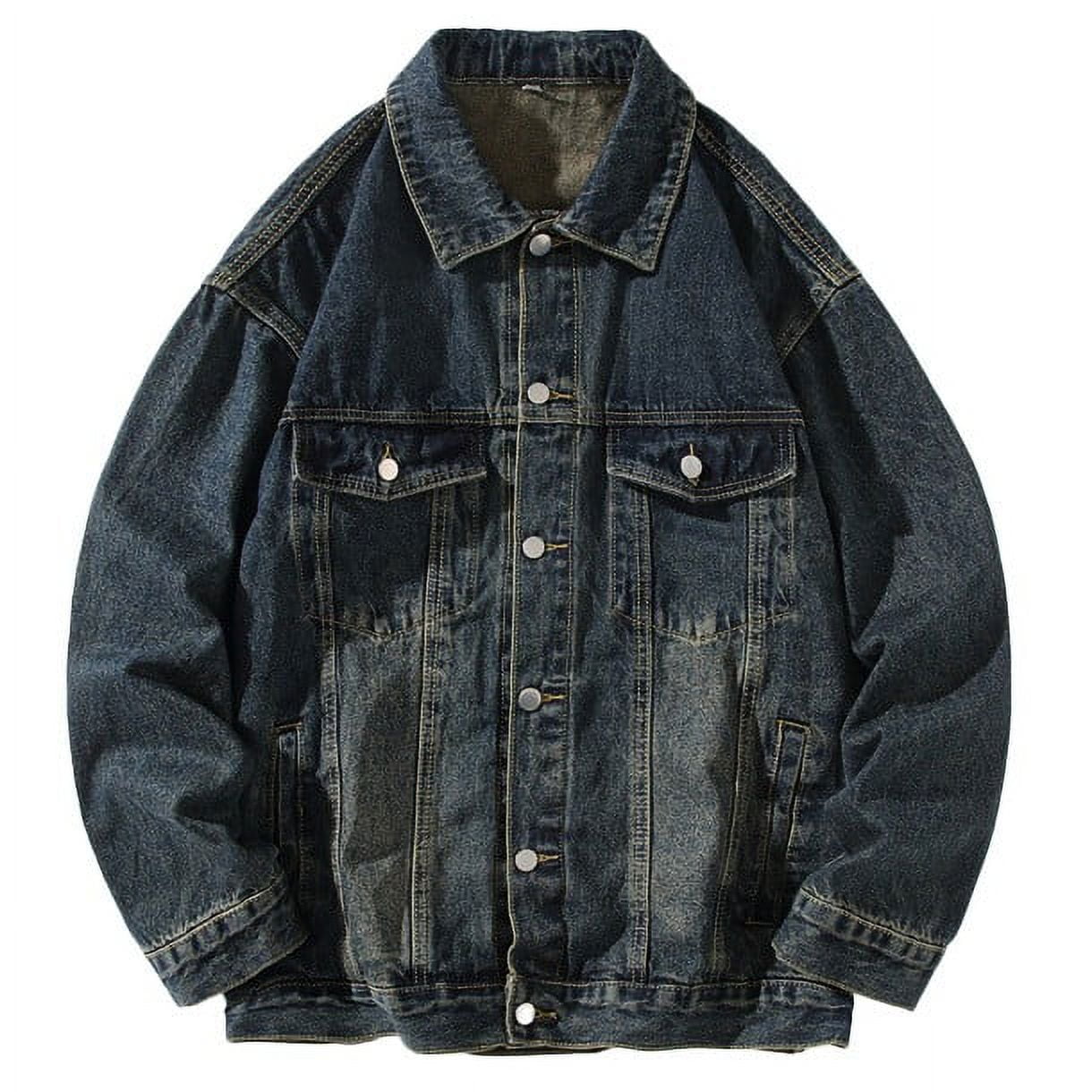 Maoxin Men's Jacket Men's Denim Jacket Loose Casual Denim Jacket Men's ...