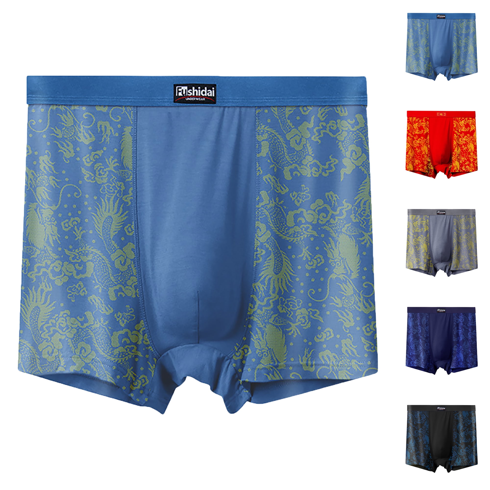 Men's Boxer Briefs High Waisted Plus Size Flat Underwear Wide Waistband ...