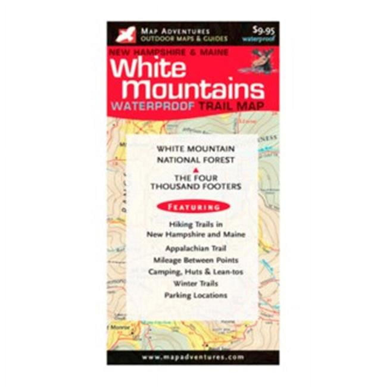 Map Adventures New England: White Mountains Hiking and Backpacking Guide with Waterproof Trail ...