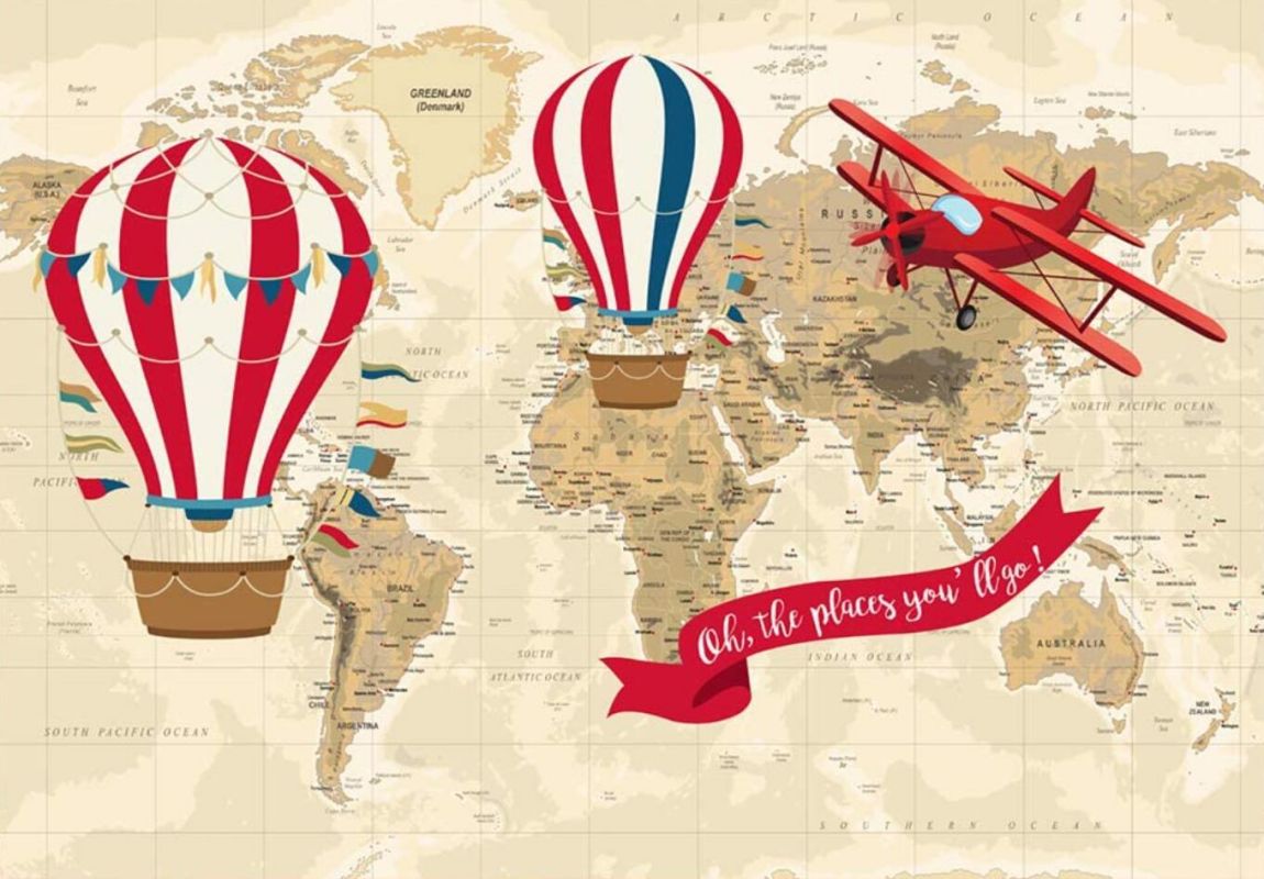 Map Background Baby Shower Treasure Photo Travel Backdrop Explore ...