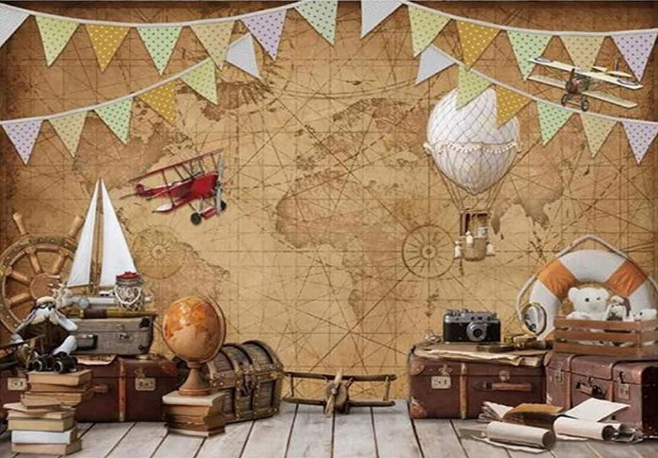 Map Background Baby Shower Treasure Photo Travel Backdrop Explore ...